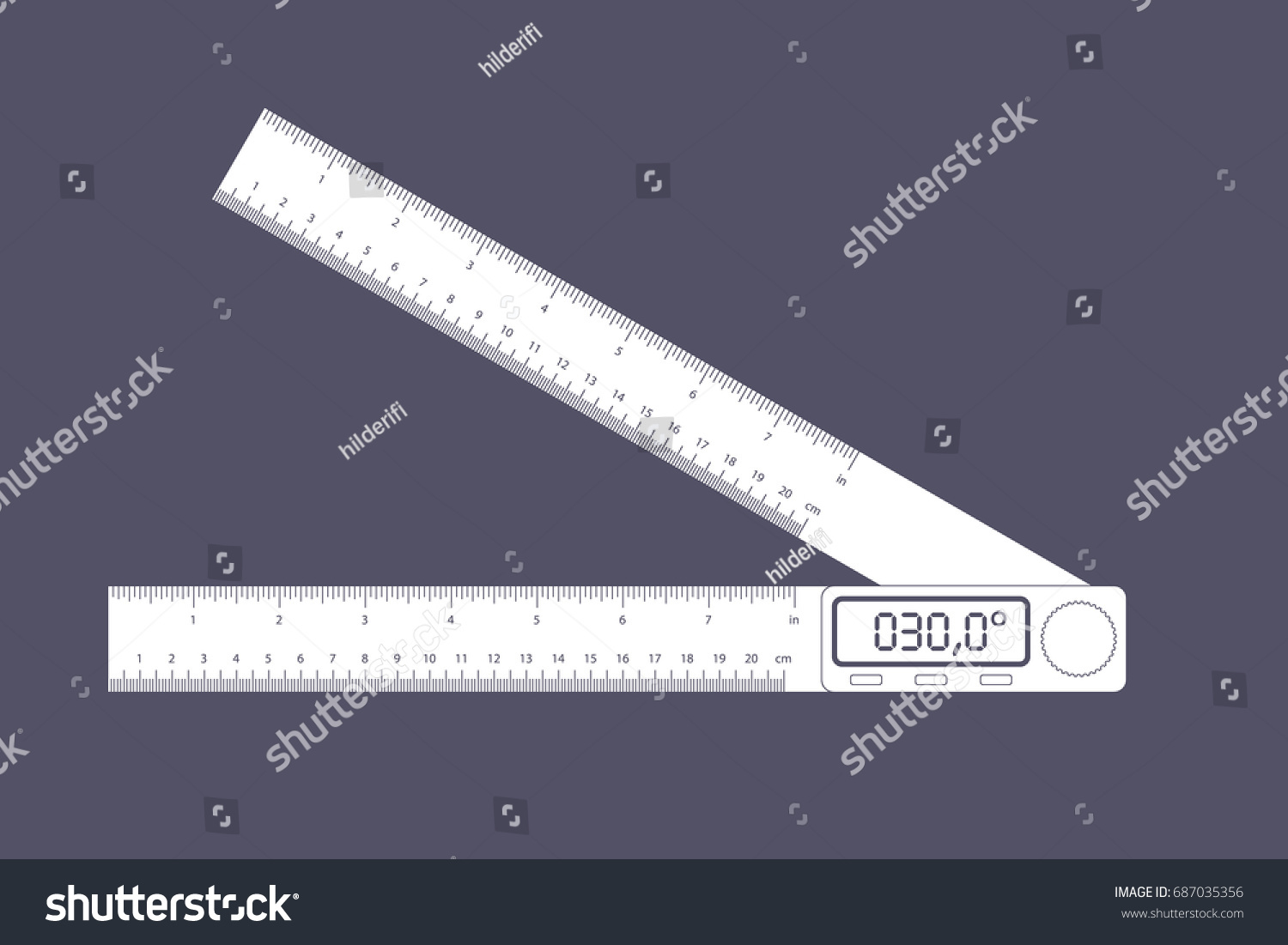 Electronic Digital Protractor Vector Flat Illustration: стоковая ...