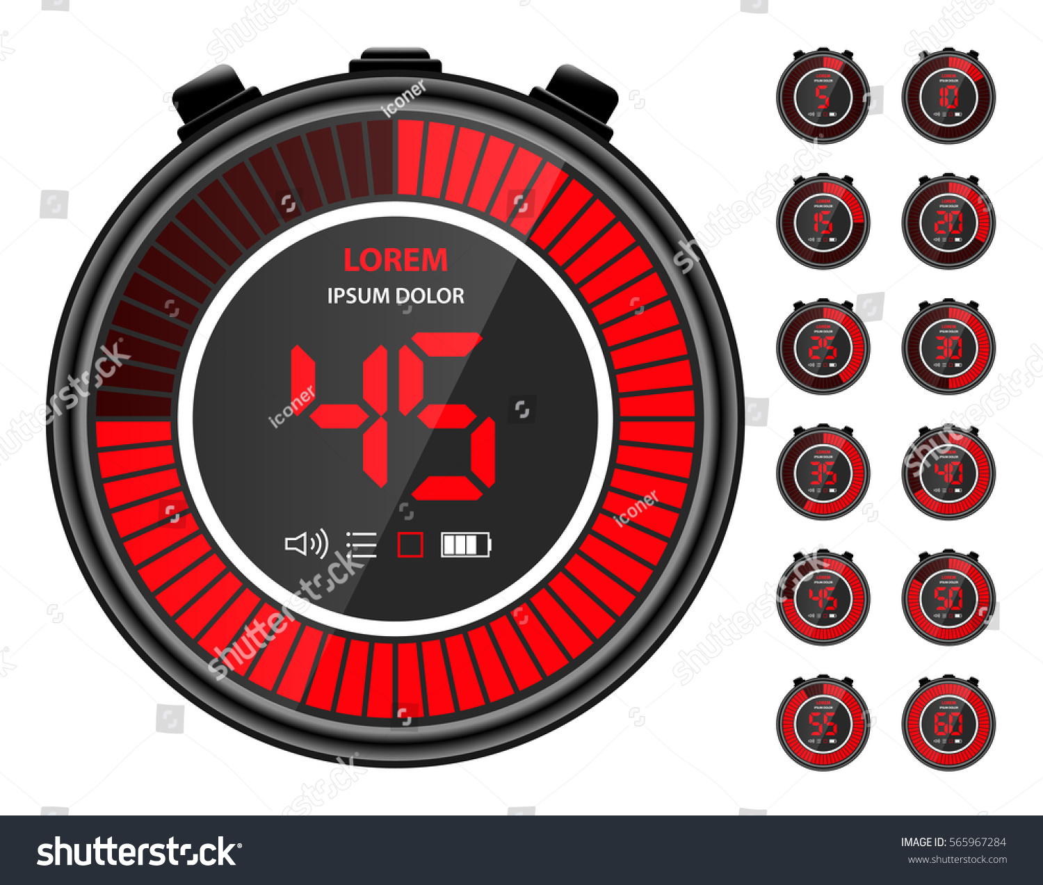 Electronic Digital Stopwatch Illustration Stock Vector (Royalty Free ...