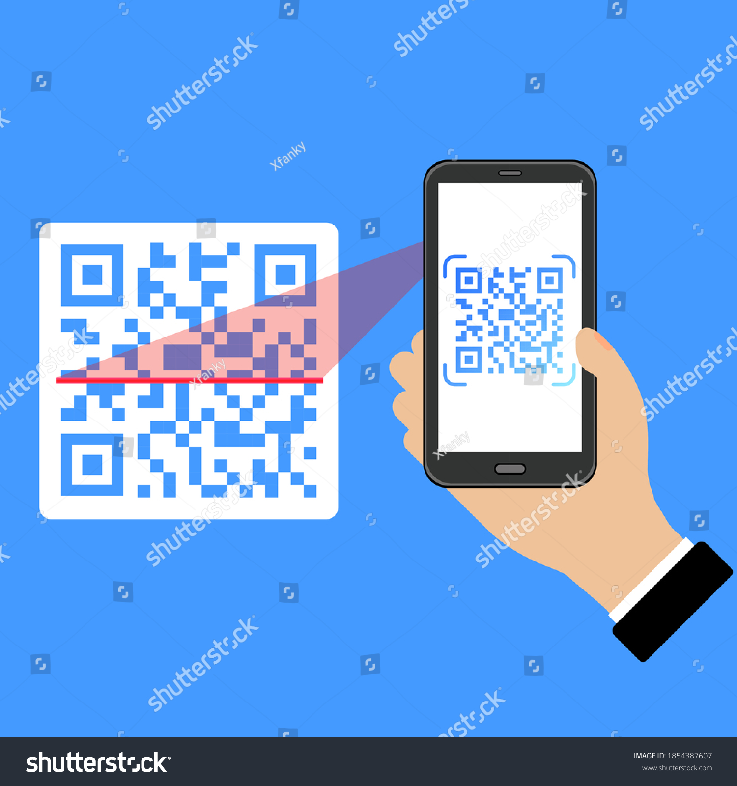Electronic Digital Technology Scanning Barcodes Scan Stock Vector ...