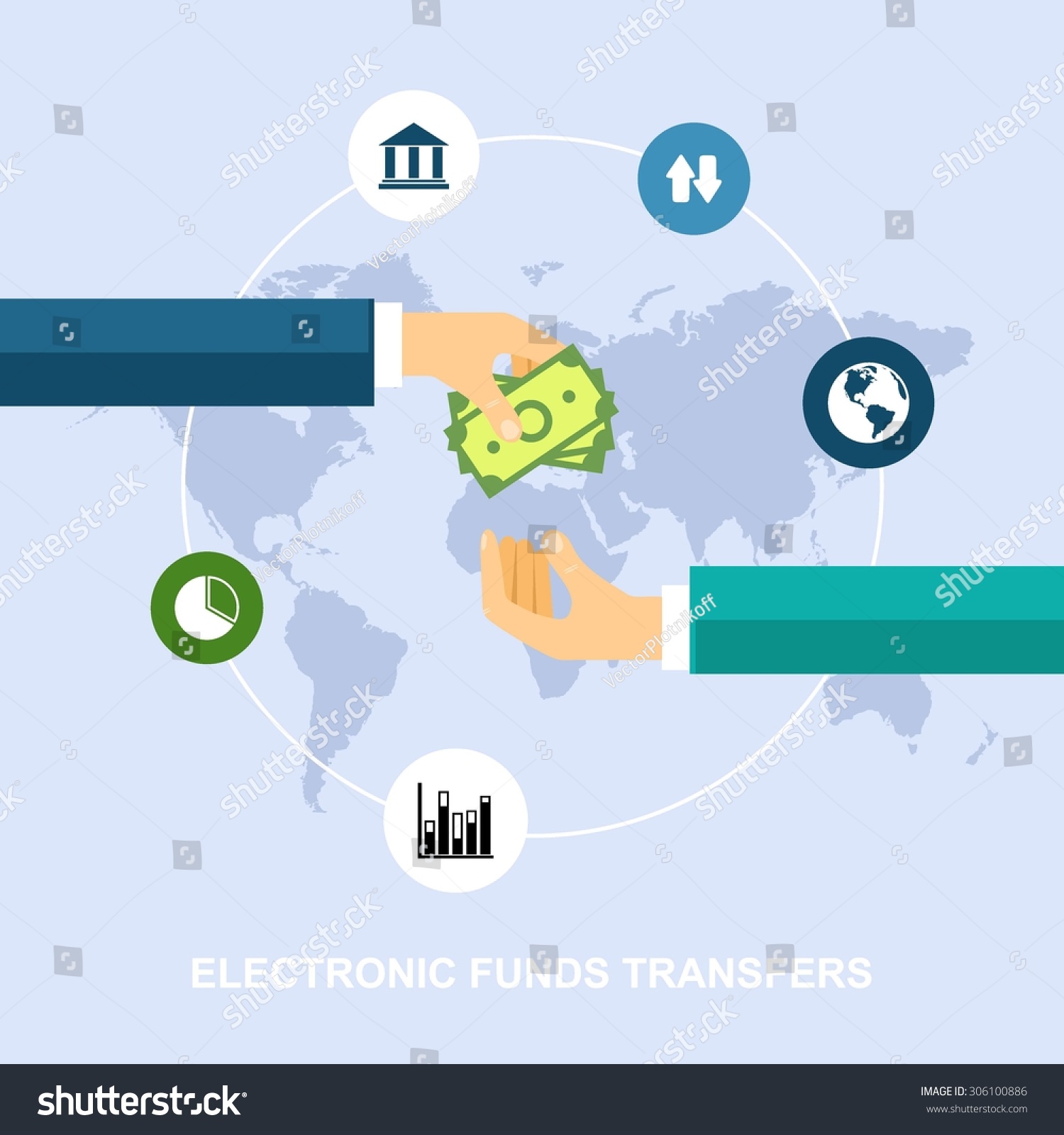 Electronic Funds Transfers Stock Vector Illustration 306100886 ...