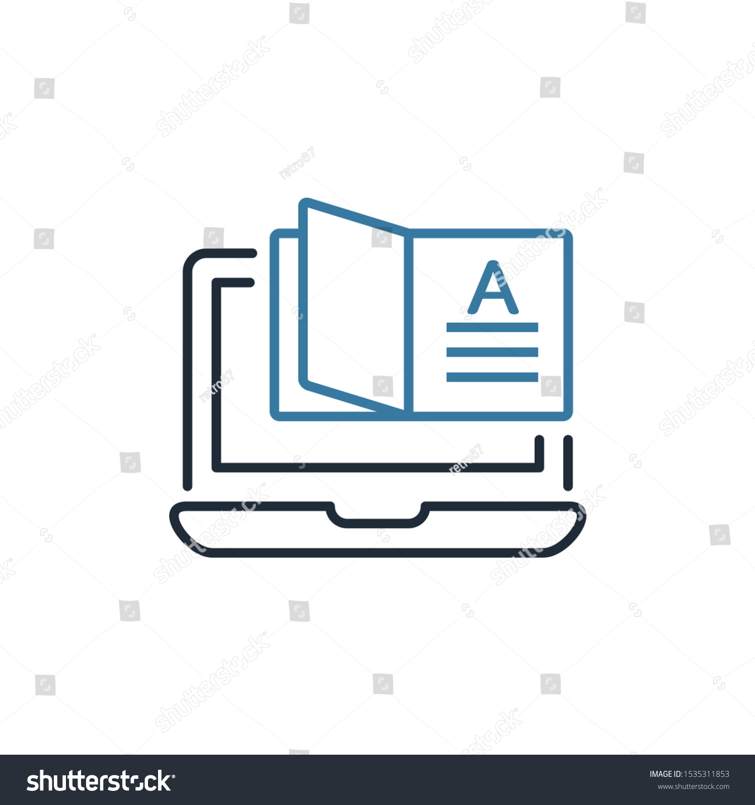 Electronic Reference Book Dictionary Vector Linear Stock Vector ...