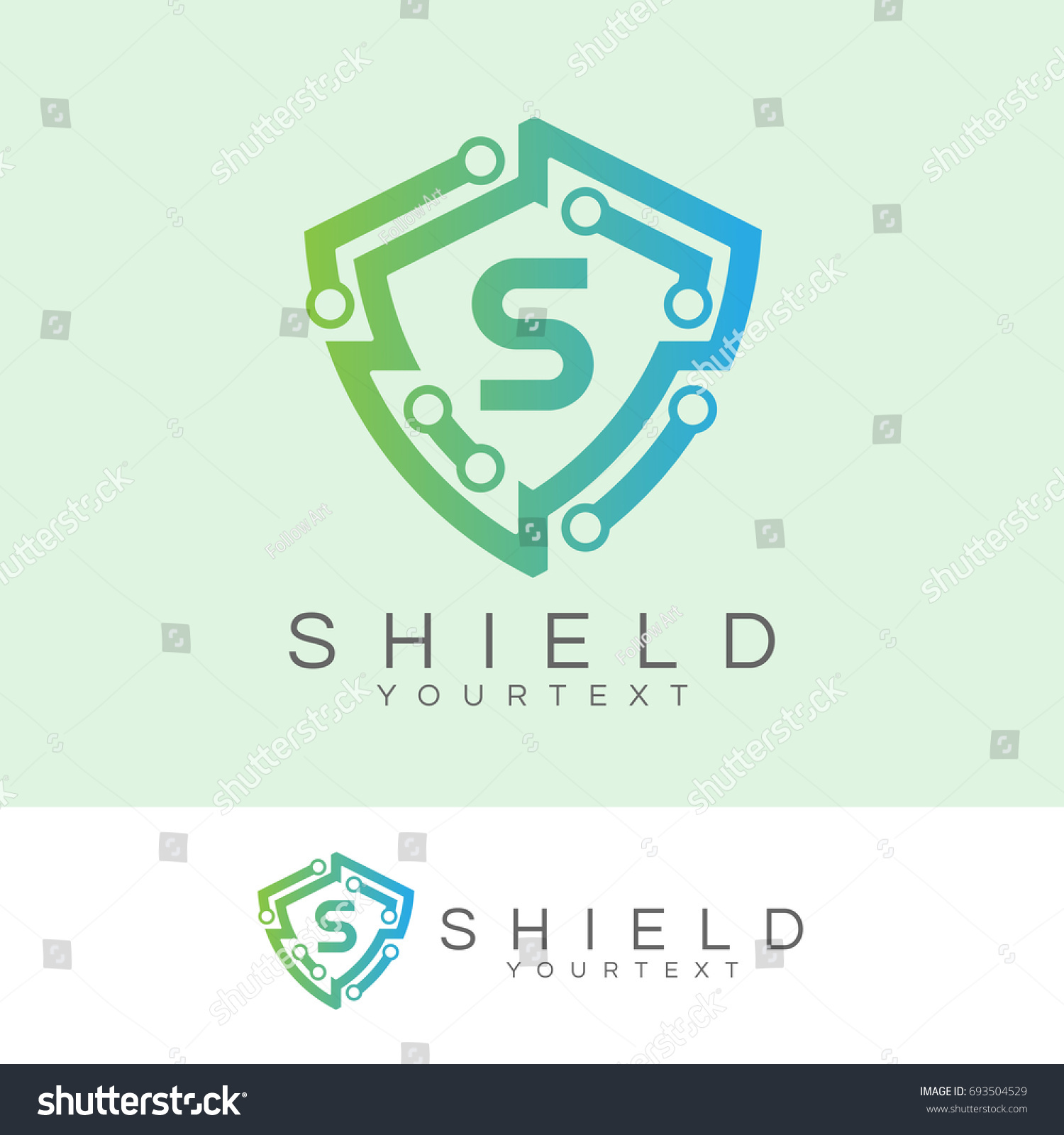 Electronic Shield Initial Letter S Logo Stock Vector (Royalty Free ...