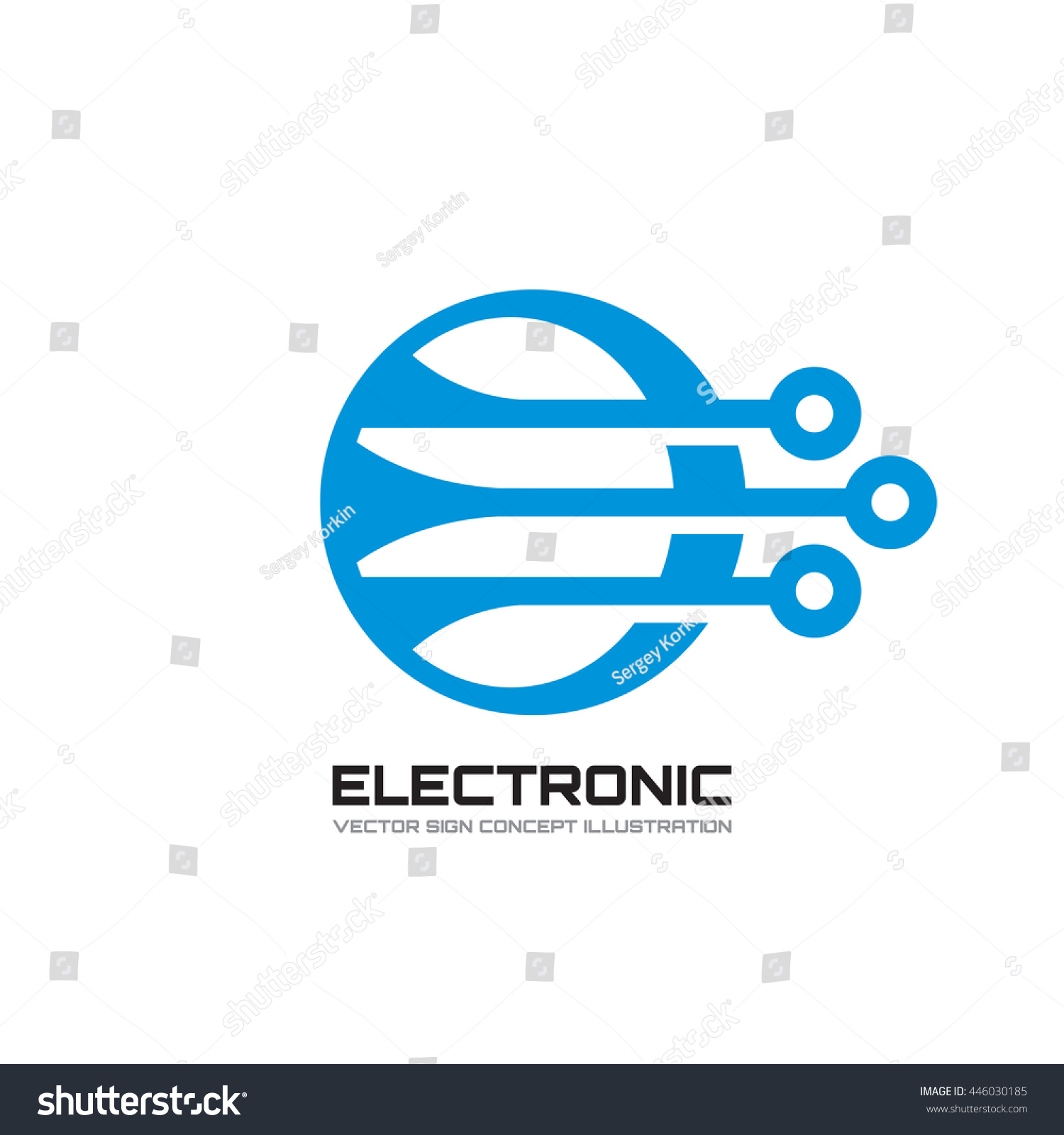 Vektor Stok Electronic Vector Logo Template Concept Illustration (Tanpa ...