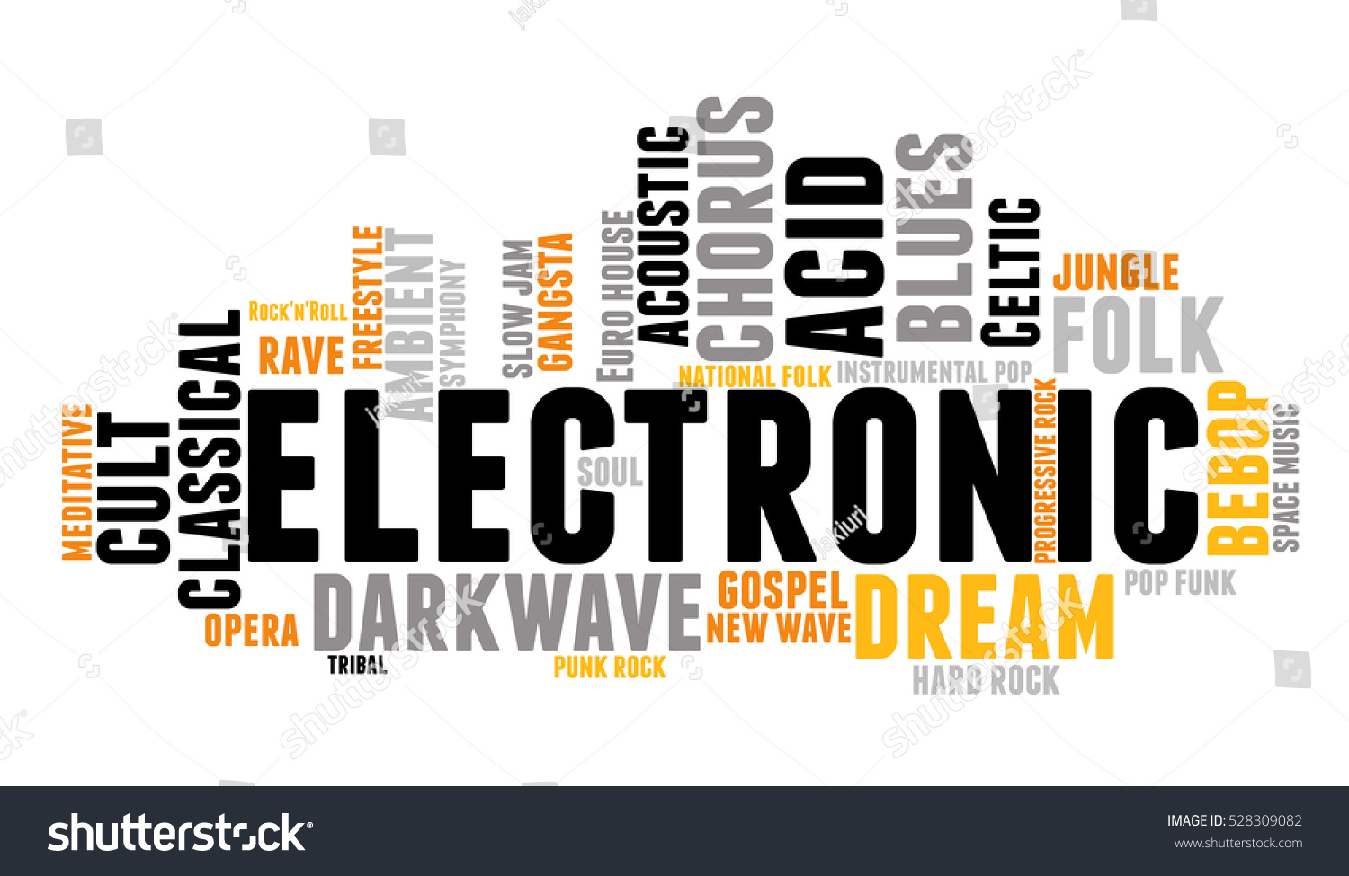 Electronic Word Cloud Type Font White Stock Vector 528309082 - Shutterstock
