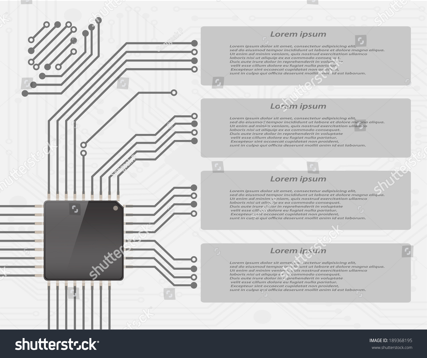 Electronics Circuit Board Micro Chip Infographics Stock Vector (Royalty ...
