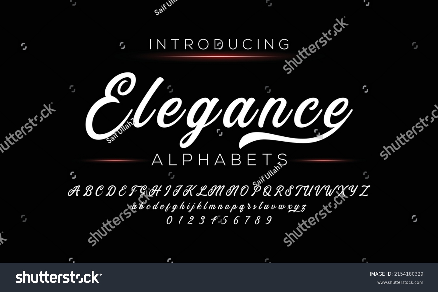 Elegance Handwritten Script Font Design Vector Stock Vector (Royalty ...