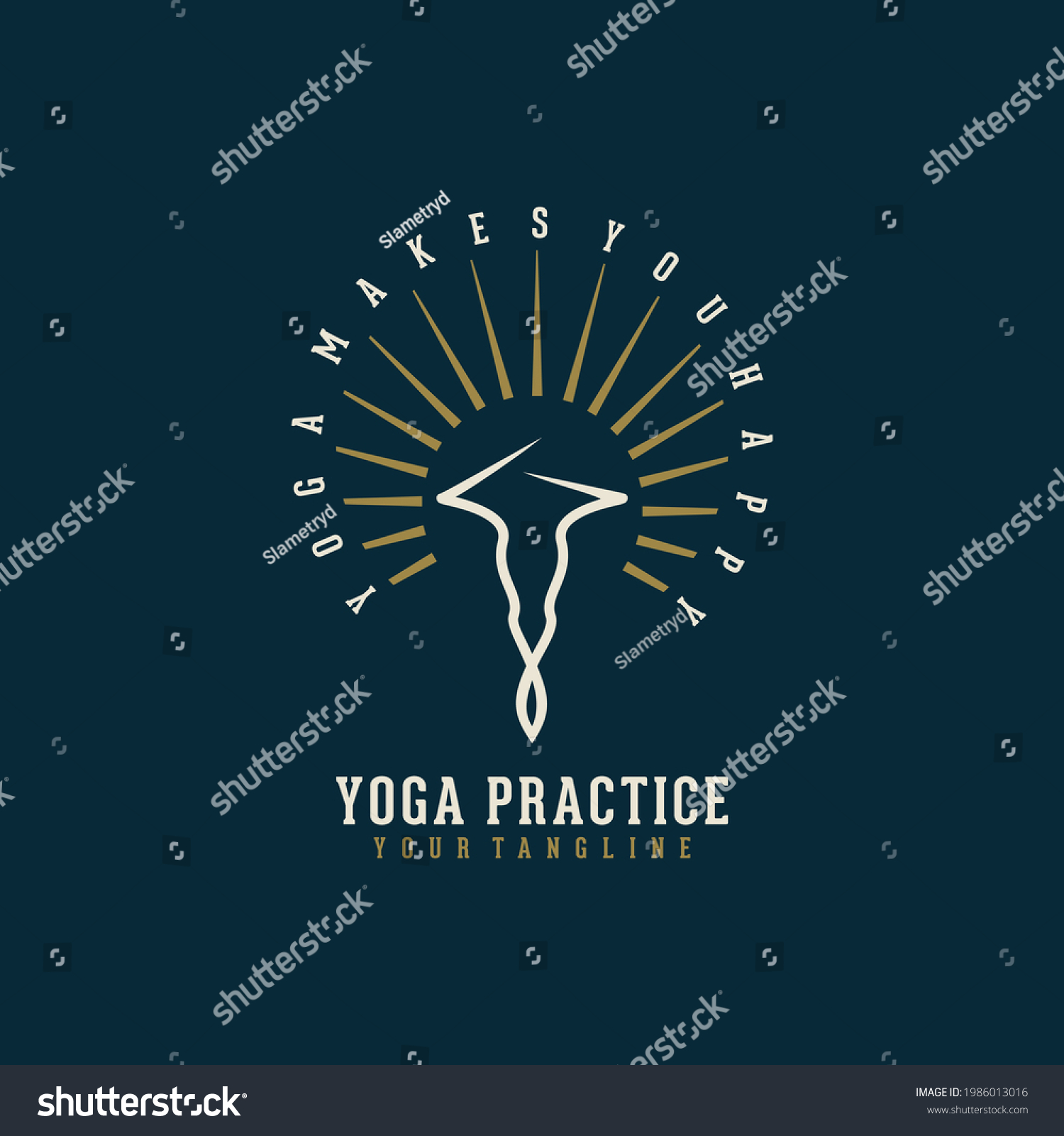 Elegant Abstract Yoga Logo Design Vector Stock Vector (Royalty Free ...