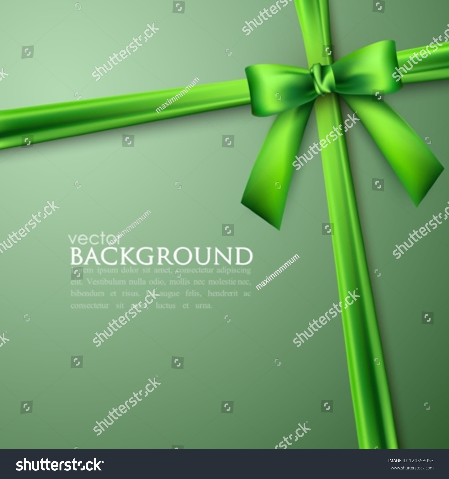 Elegant Background Green Bow Stock Vector (Royalty Free) 124358053