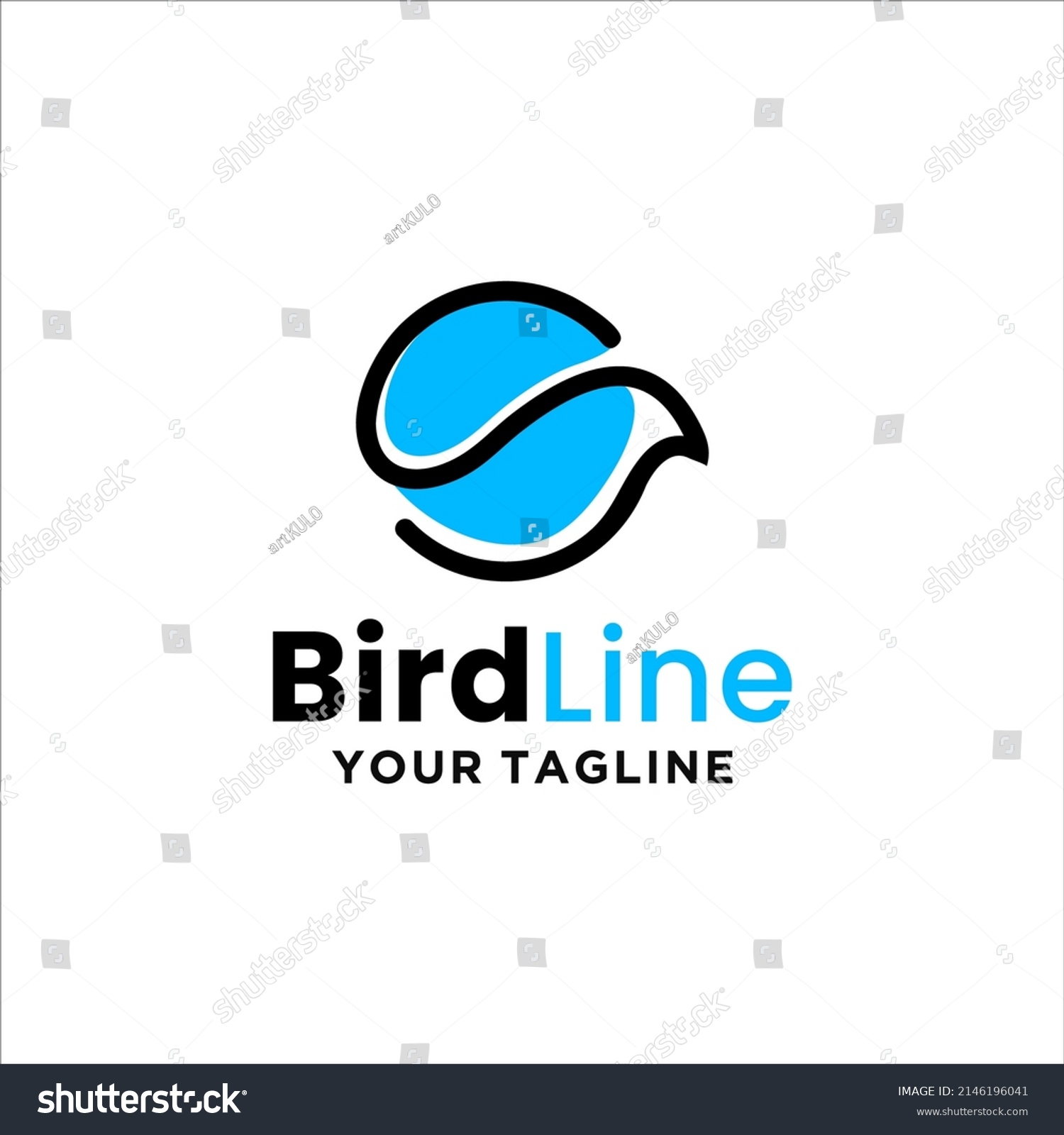 Elegant Bird Monoline Logo Design Template Stock Vector (Royalty Free ...