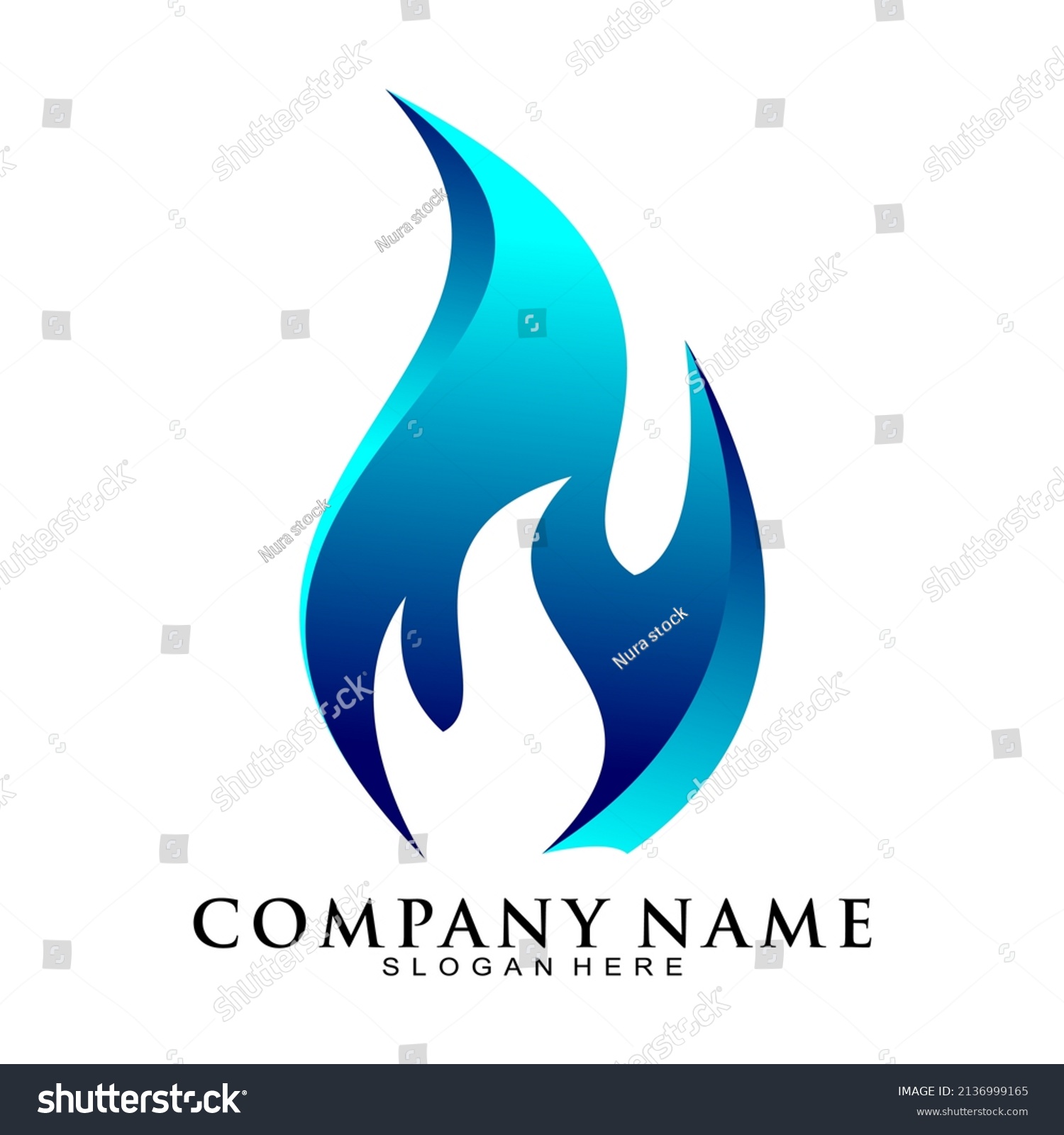Elegant Blue Fire Logo Design Stock Vector (Royalty Free) 2136999165 ...