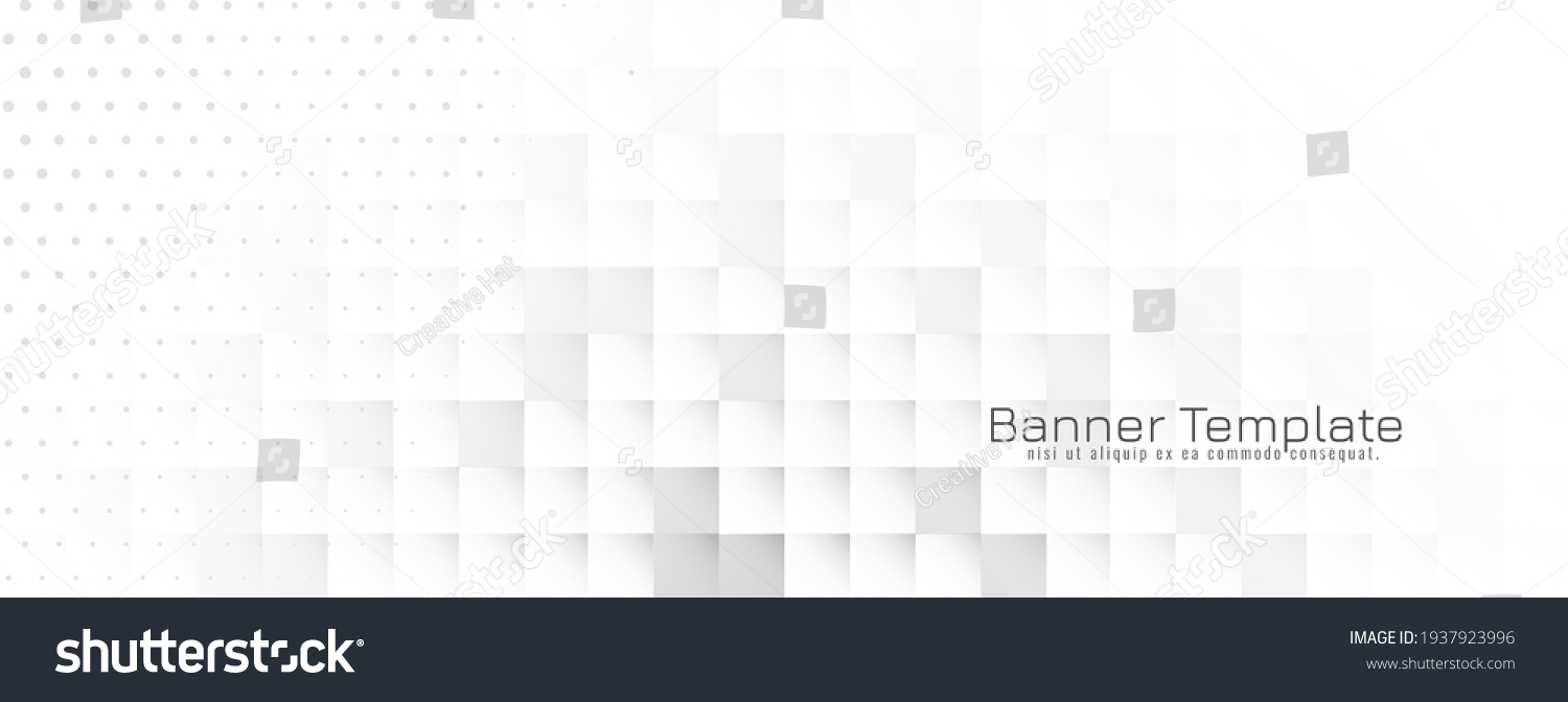 Elegant Bright Geometric Design White Banner Stock Vector (royalty Free