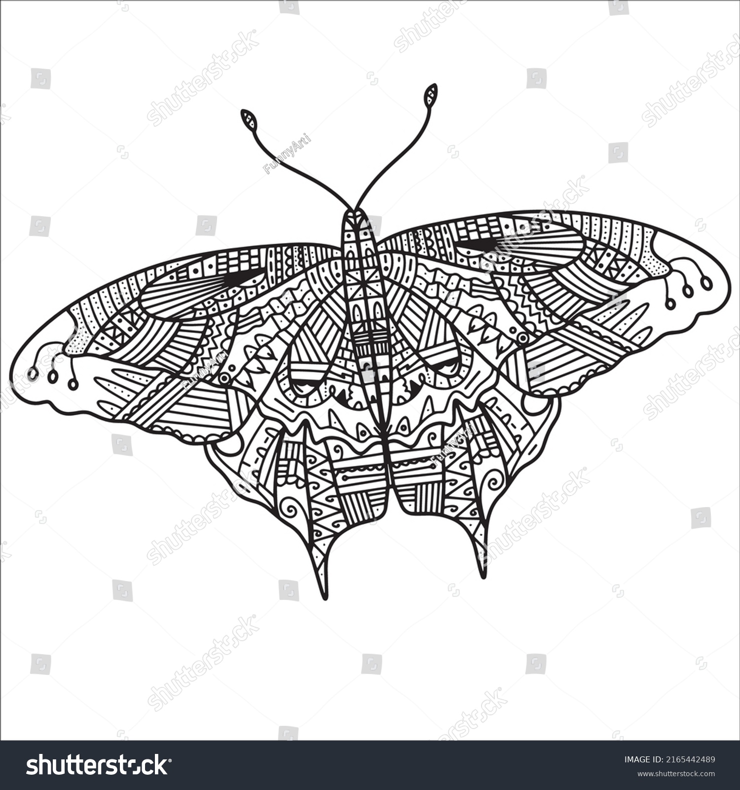 Elegant Butterfly Coloring Page Exquisite Stylezentangle Stock Vector ... Elegant Butterfly Coloring Page Exquisite Stylezentangle Stock Vector ...