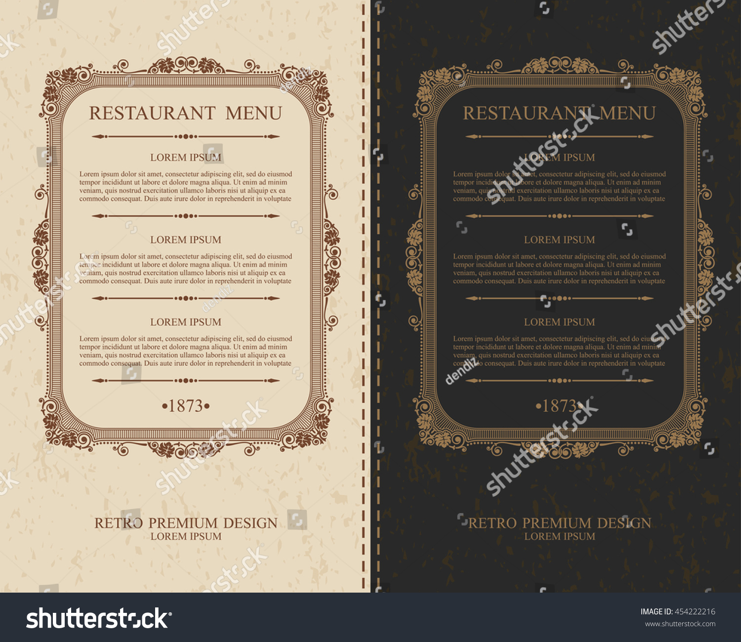Elegant Calligraphic Frame Text Restaurant Menu Stock Vector (Royalty ...