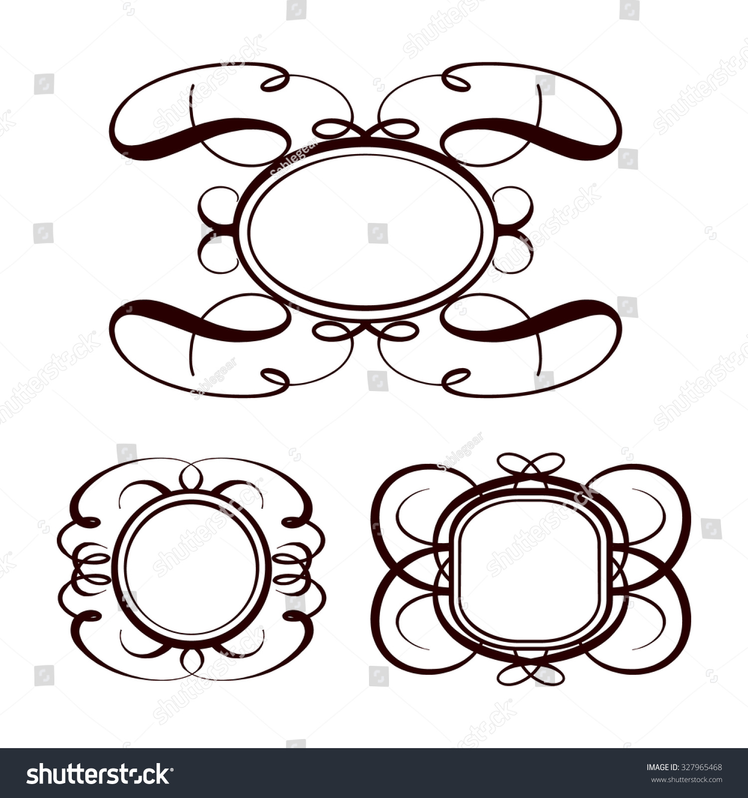 Elegant Calligraphy Frames Set Your Design Stock Vector (Royalty Free ...