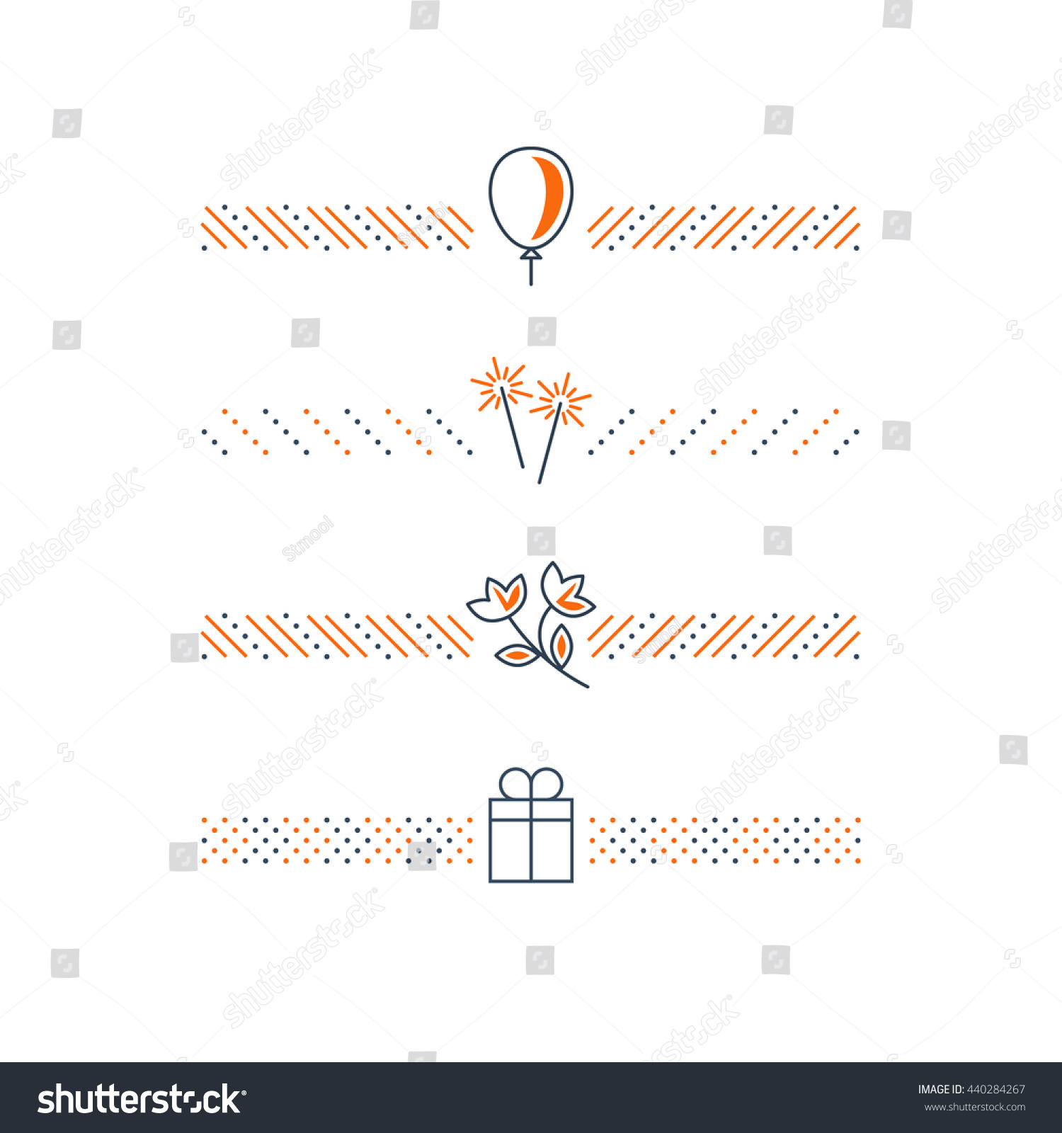 Elegant Celebration Party Borders Decoration Elements Stock Vector ...