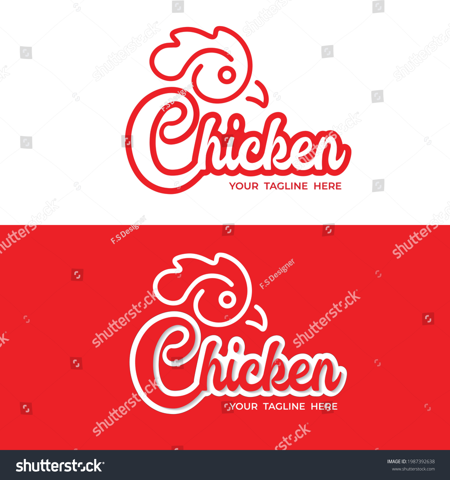 Elegant Chick Restaurant Logo Design Stock Vector (Royalty Free ...