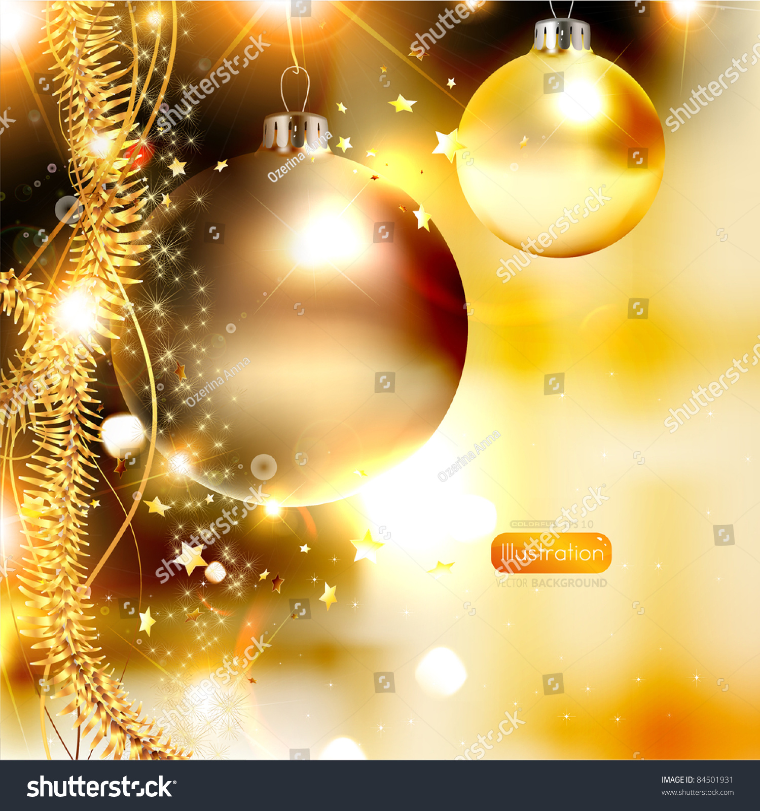Elegant Christmas Background Baubles Stock Vector (Royalty Free ...
