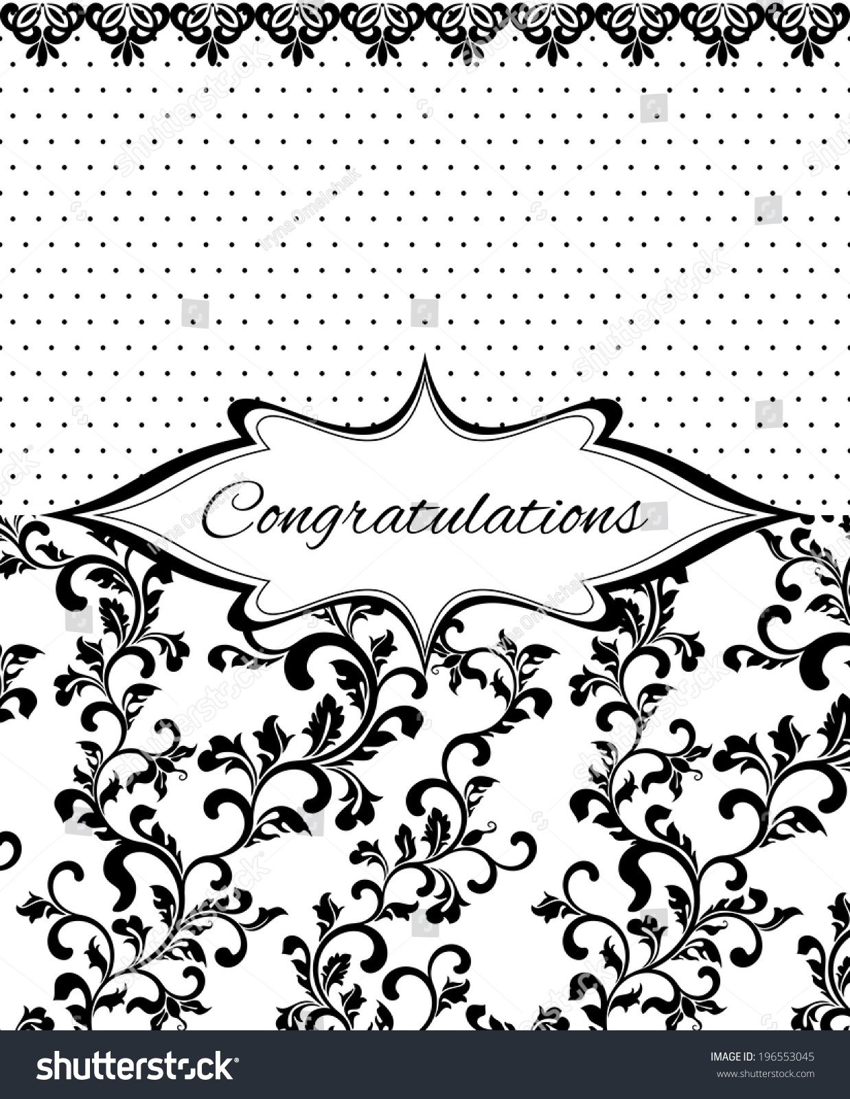 Elegant Congratulations Card Stock Vector (Royalty Free) 196553045 ...