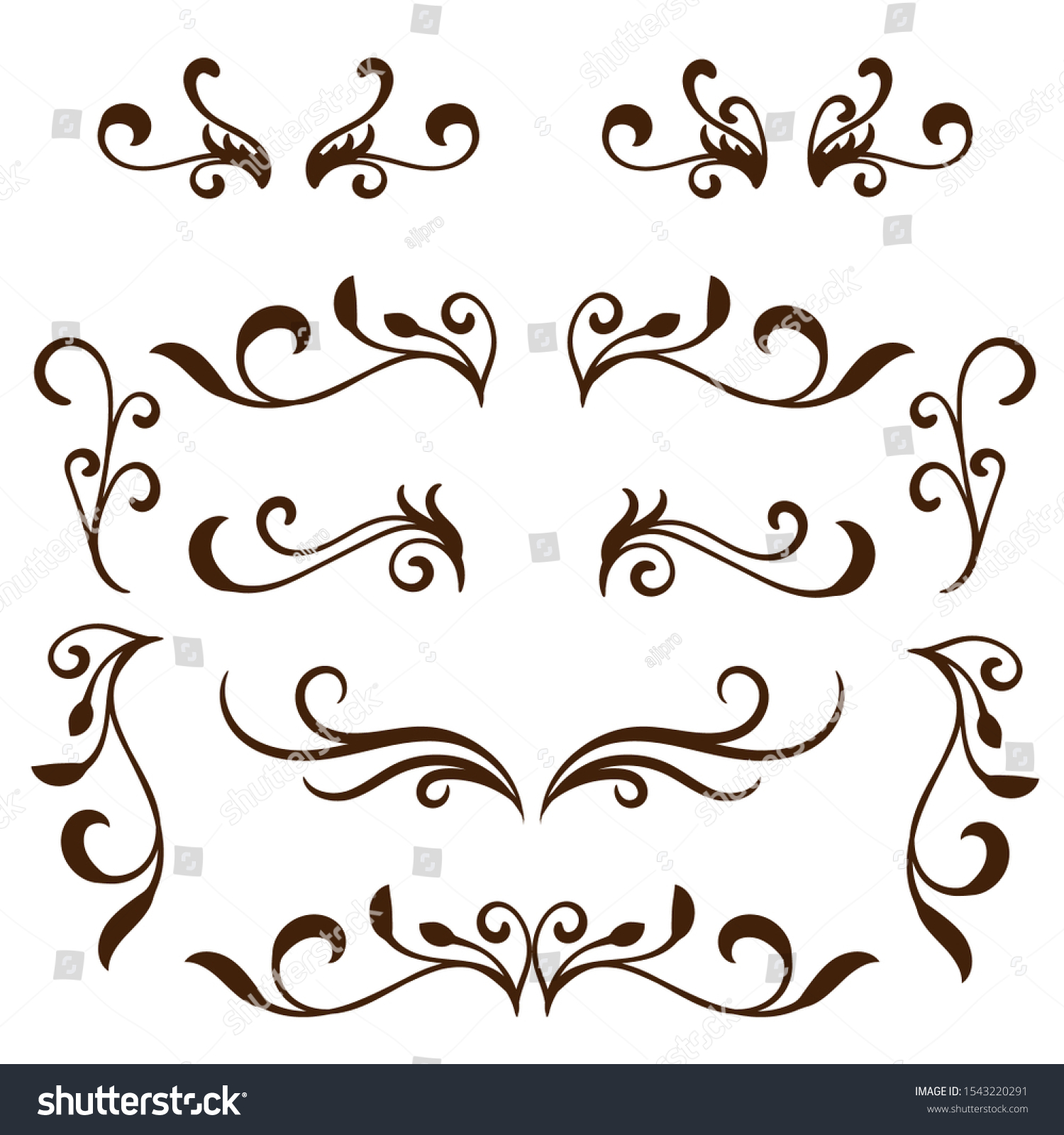 Elegant Dividers Separators Set Vector Stock Vector (Royalty Free ...