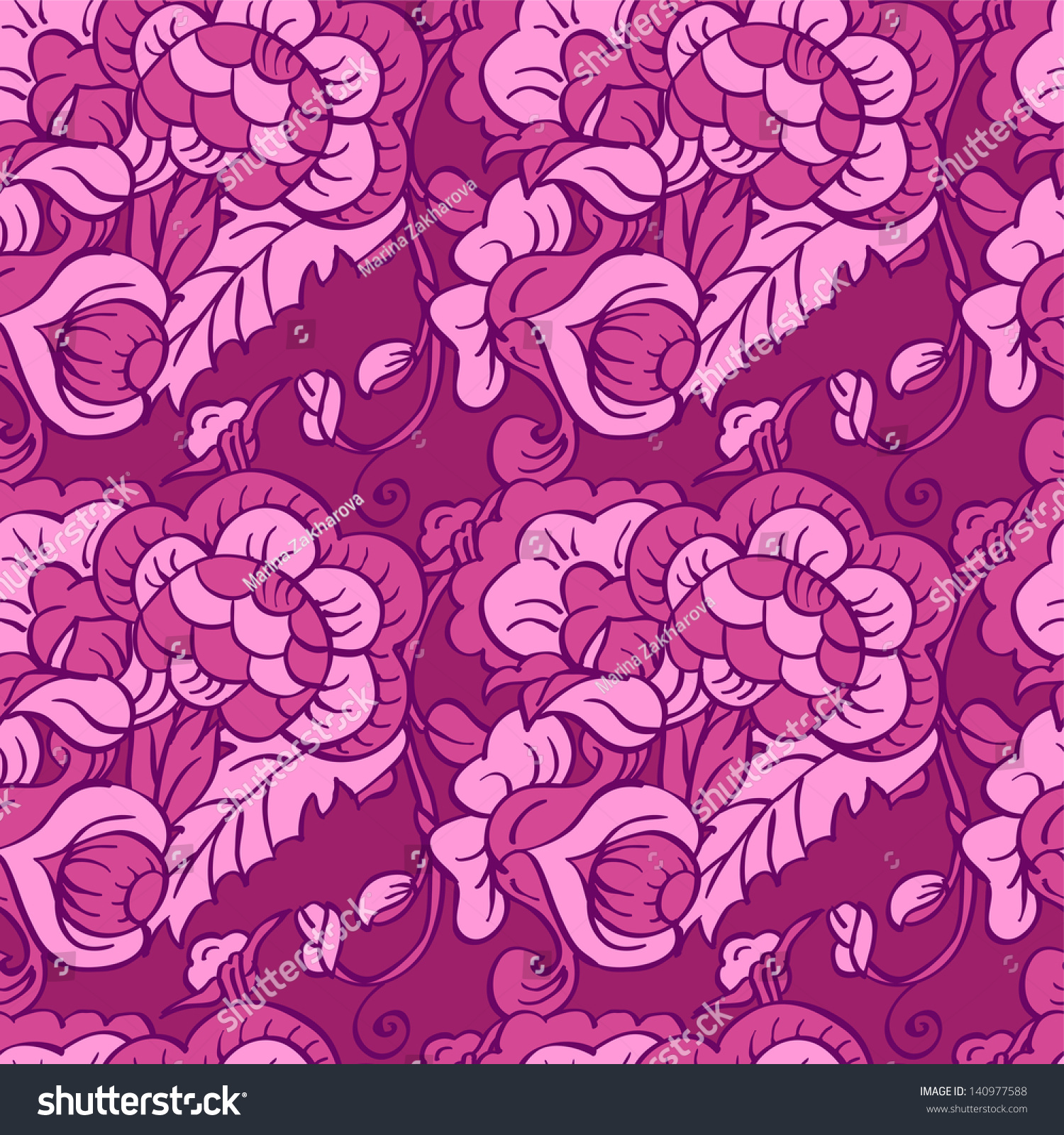 Elegant Floral Wallpaper Seamless Pattern Stock Vector (Royalty Free ...