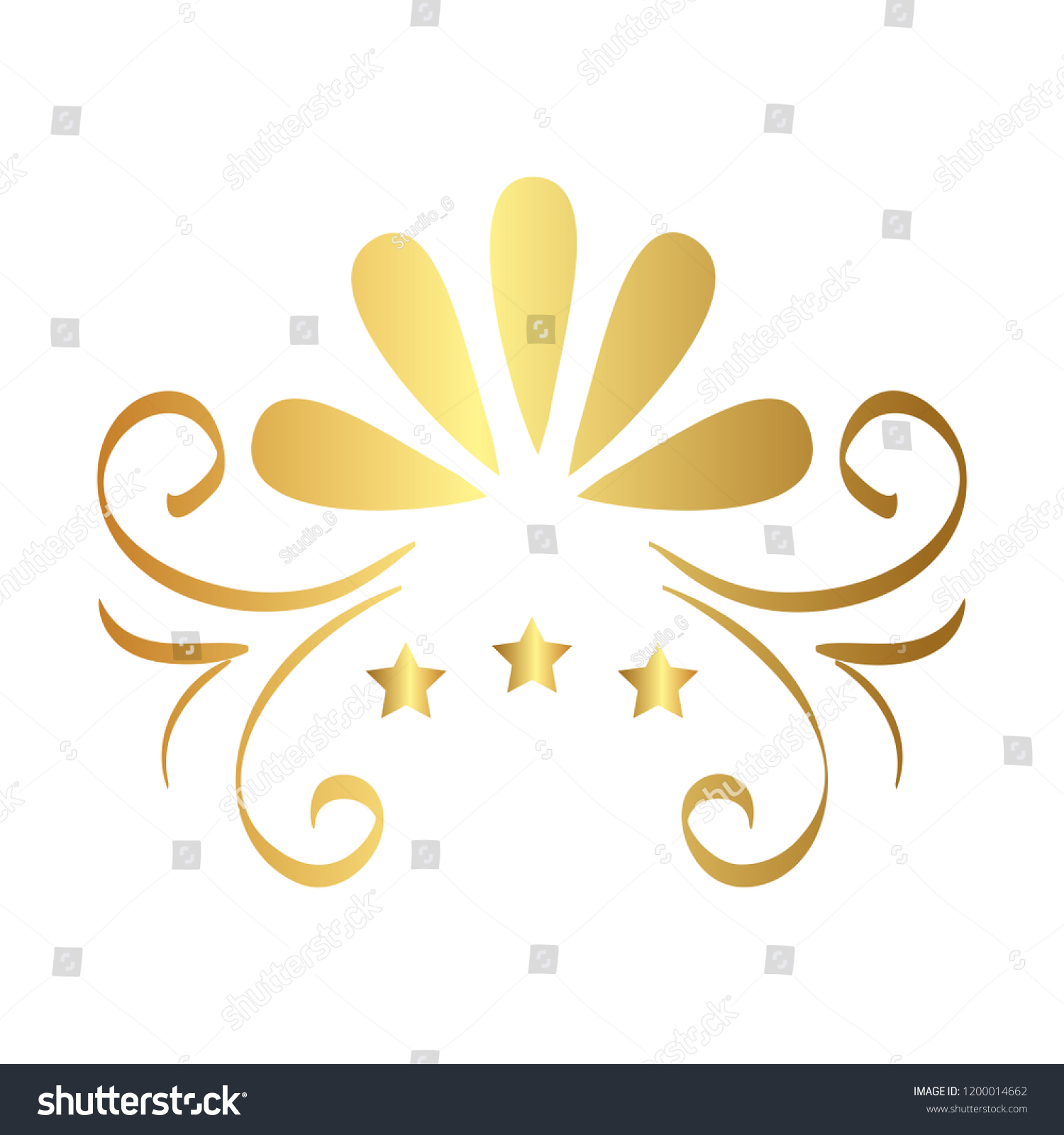 Elegant Golden Frame Icon Stock Vector (Royalty Free) 1200014662 ...