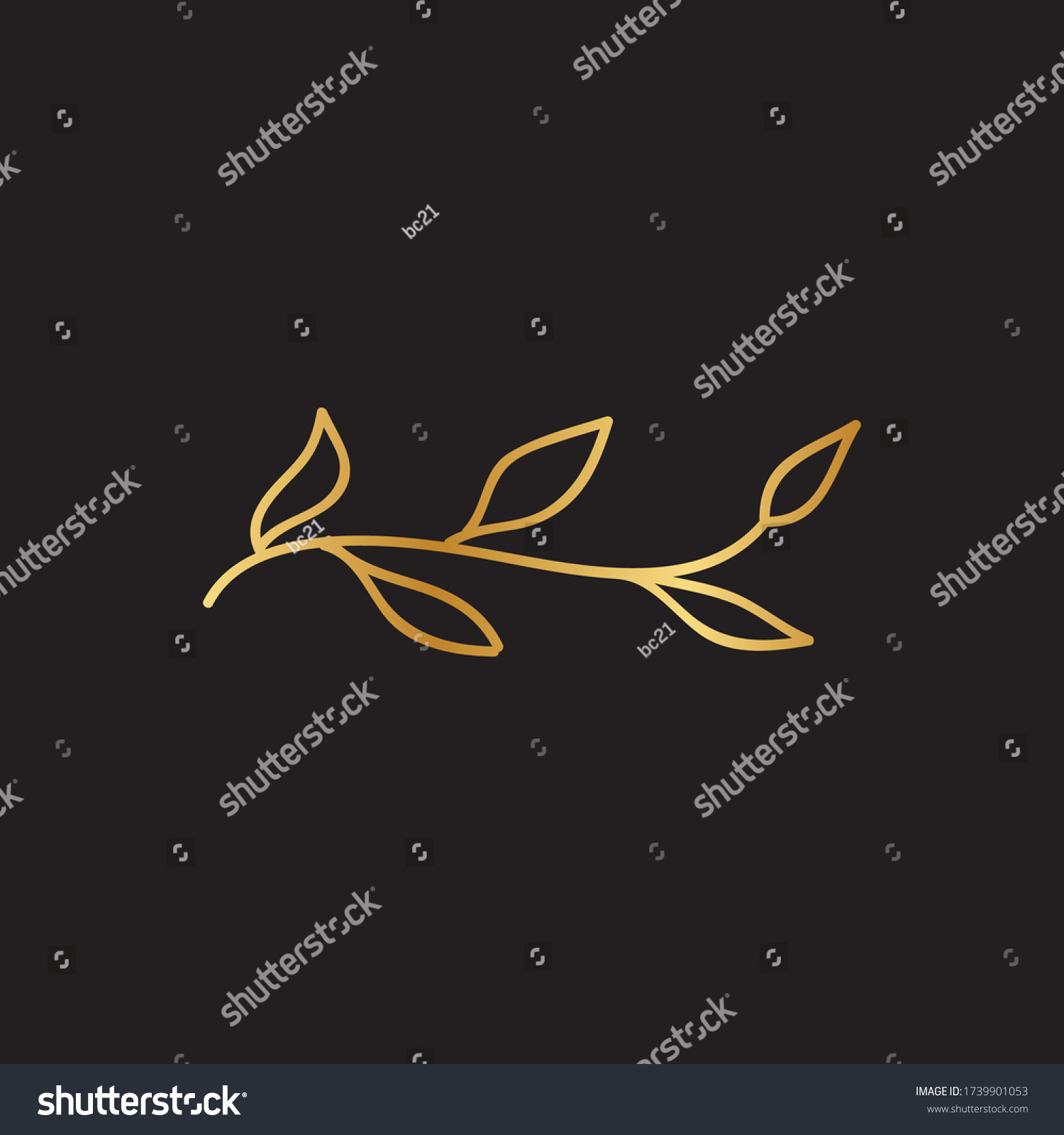 Elegant Golden Tree Branch Vector Stock Vector (Royalty Free ...