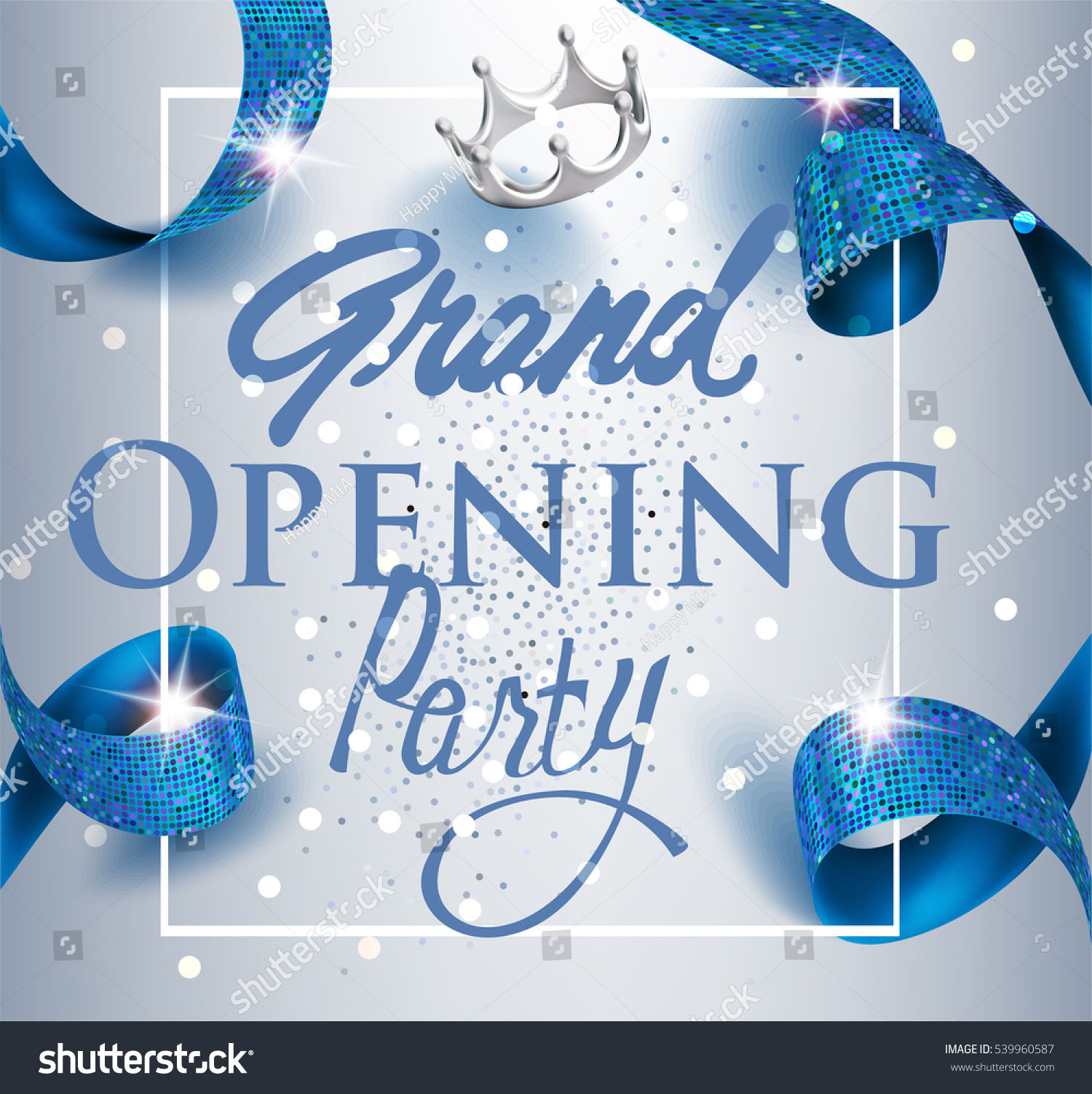 Elegant Grand Opening Invitation Card Blue Stock Vector (Royalty Free ... Elegant Grand Opening Invitation Card Blue Stock Vector (Royalty Free ...