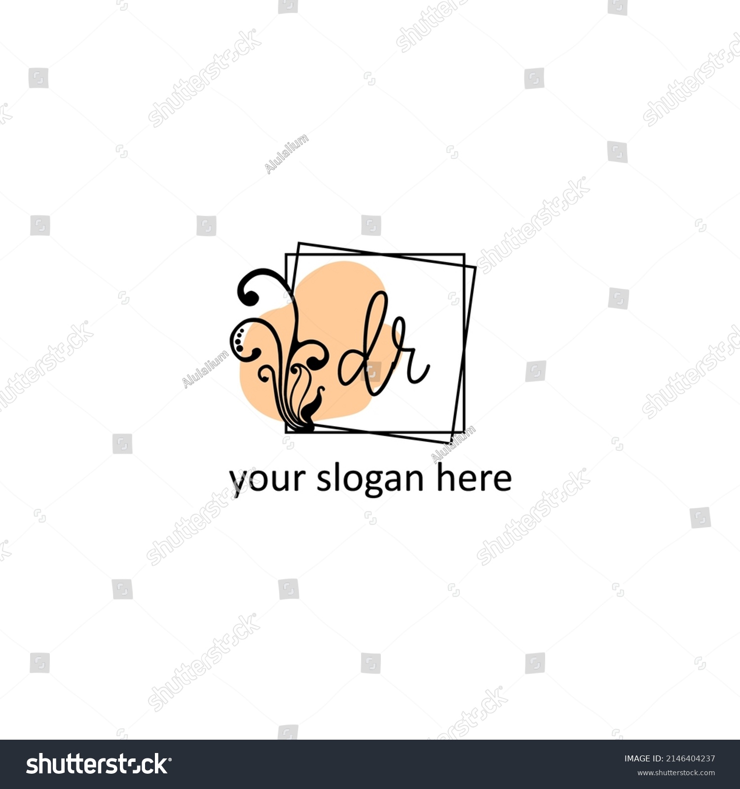 Elegant Handwritten Letter Dr Template Square Stock Vector (Royalty ...