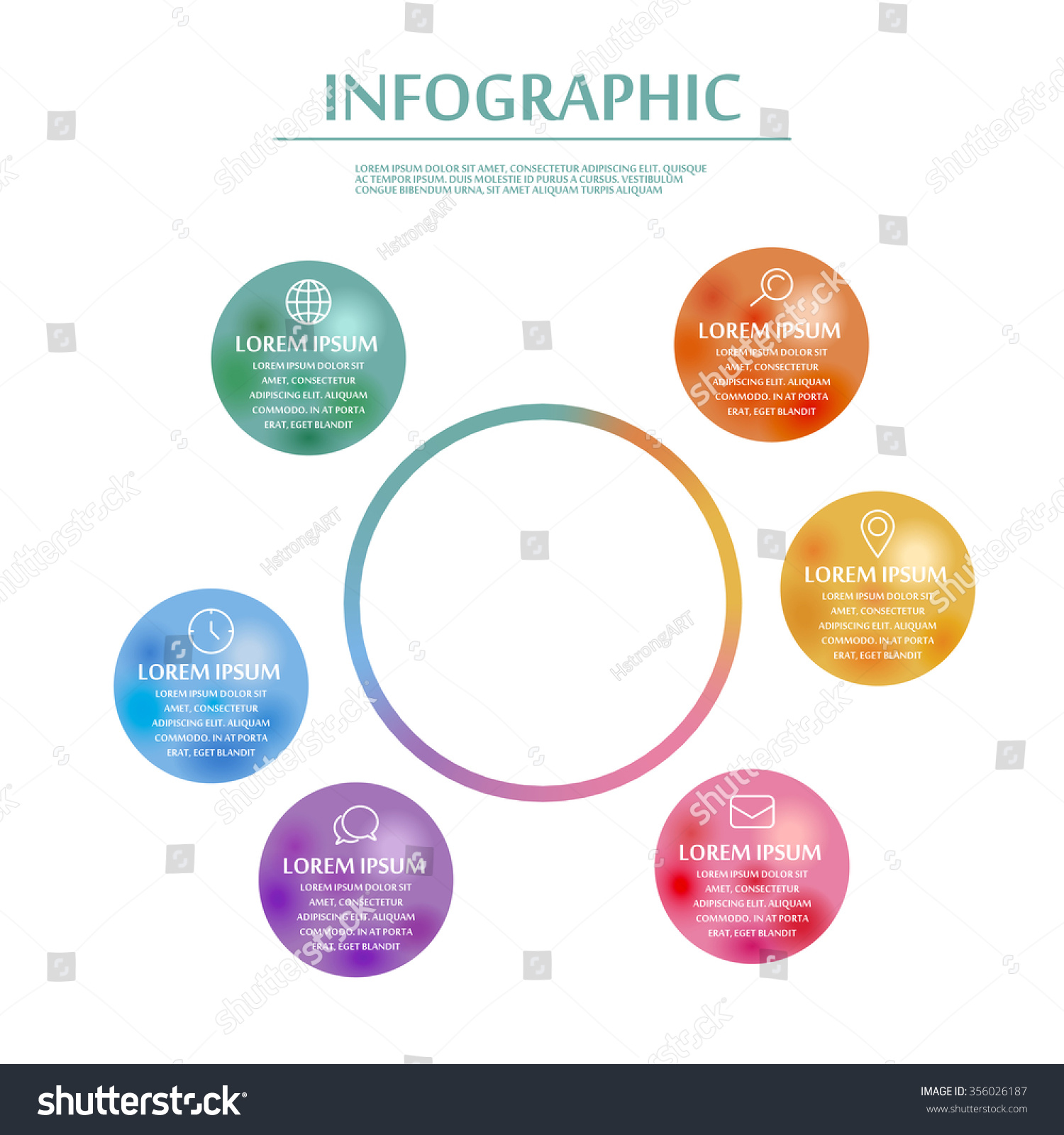 Elegant Infographic Design Colorful Circular Elements Stock Vector ...