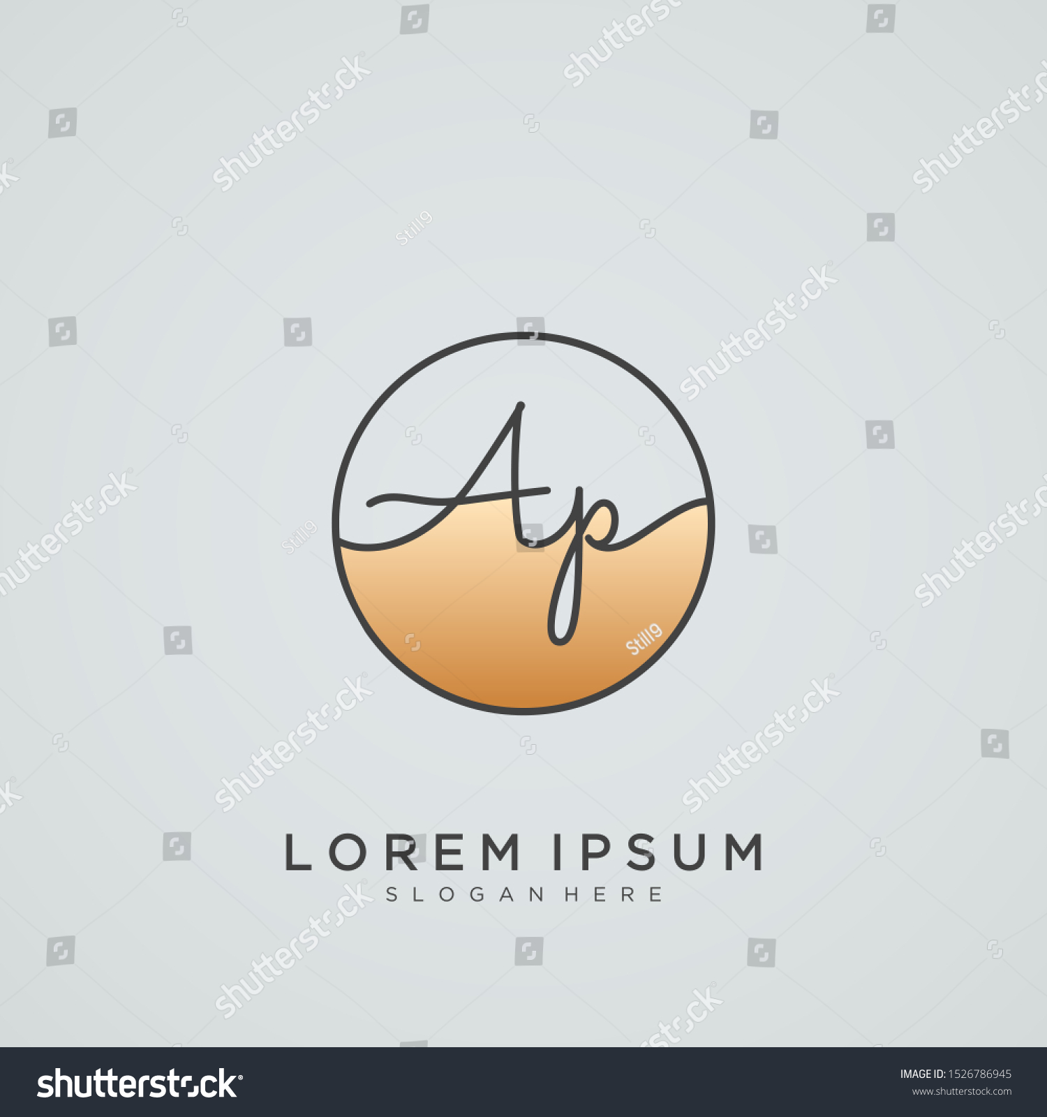 Elegant Initial Letter Ap Logo Circle Stock Vector (Royalty Free ...