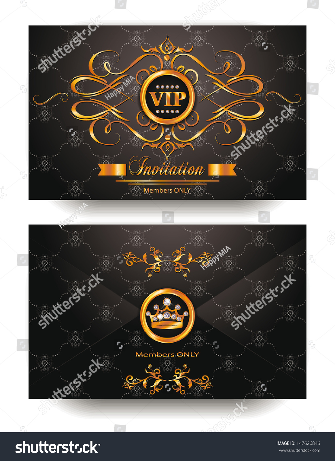 Elegant Invitation Vip Envelope Gold Design Stock Vector (Royalty Free ...