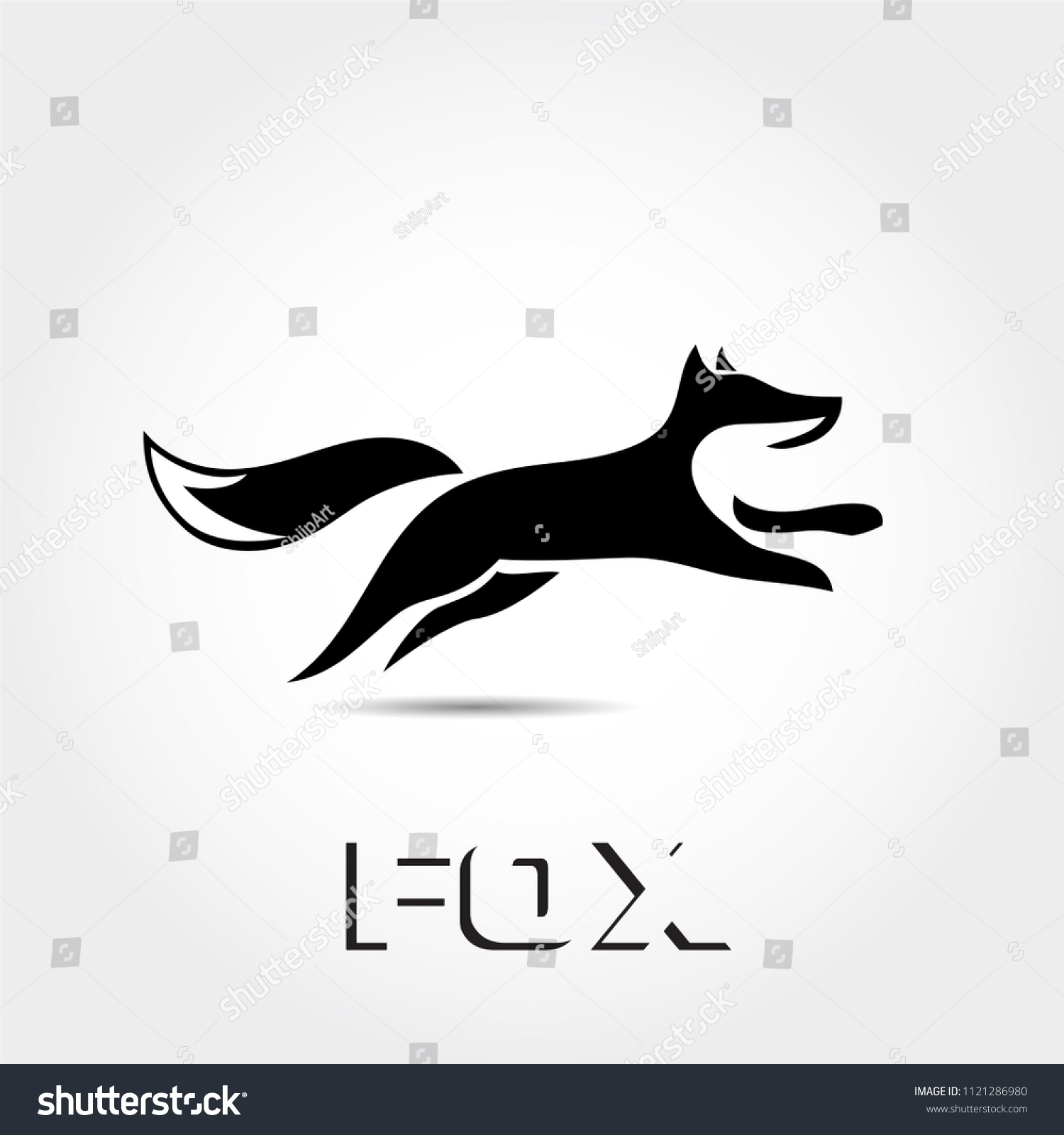 Elegant Jump Fox Logo Stock Vector (Royalty Free) 1121286980