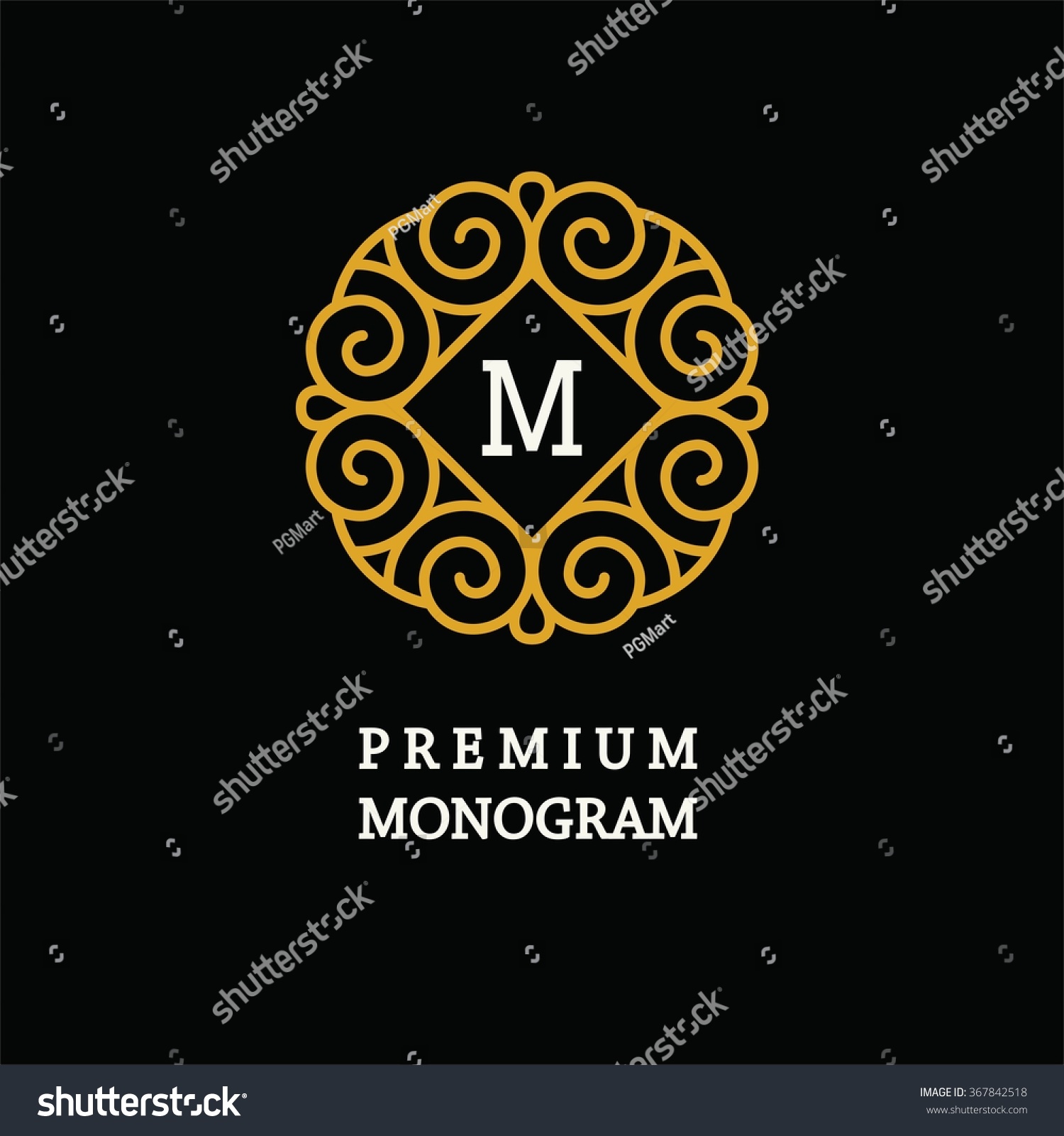 Elegant Line Art Logo Monogram Design Stock Vector (Royalty Free ...