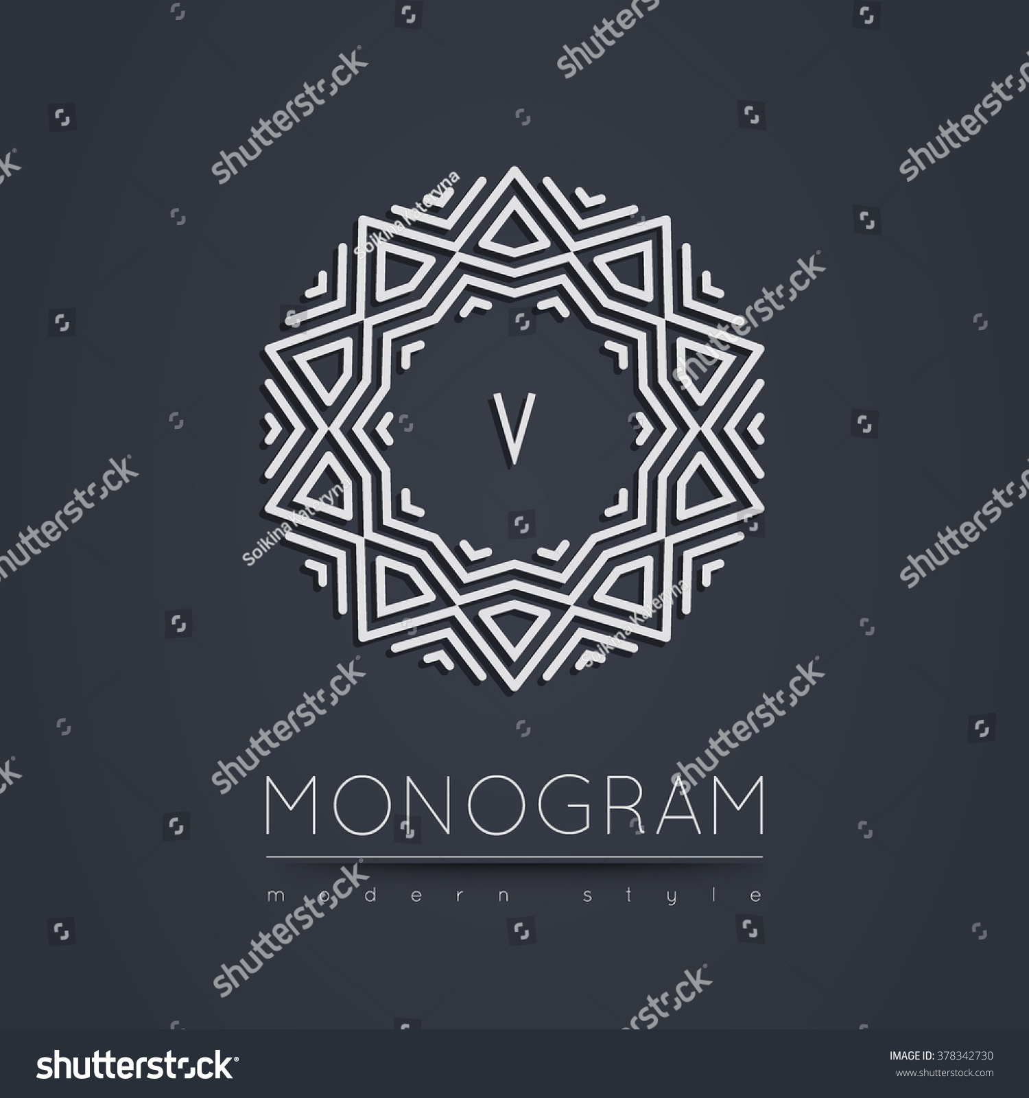 Elegant Linear Abstract Monogram Logo Design Stock Vector (Royalty Free ...