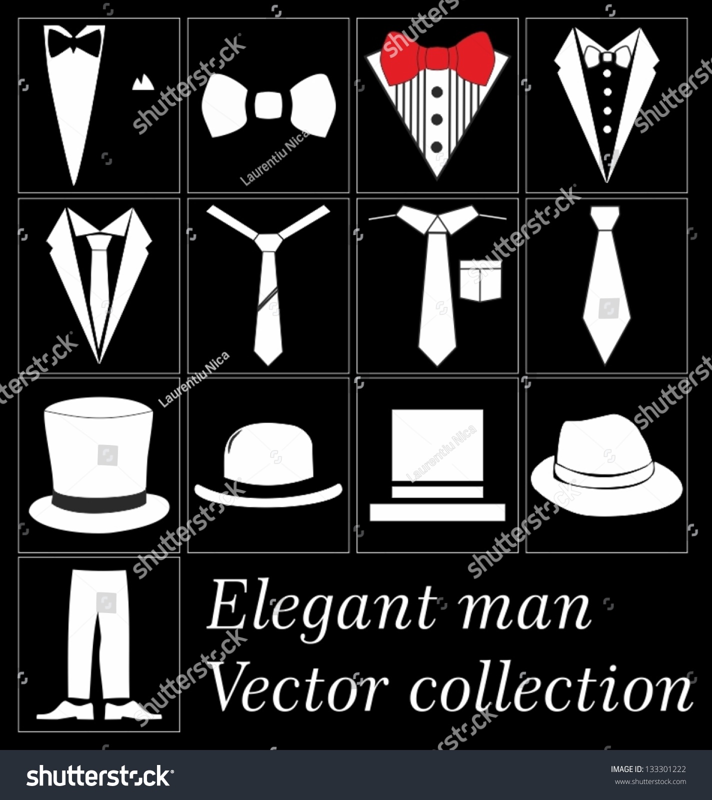 Elegant Man Clothes Vector Collection Stock Vector (Royalty Free ...