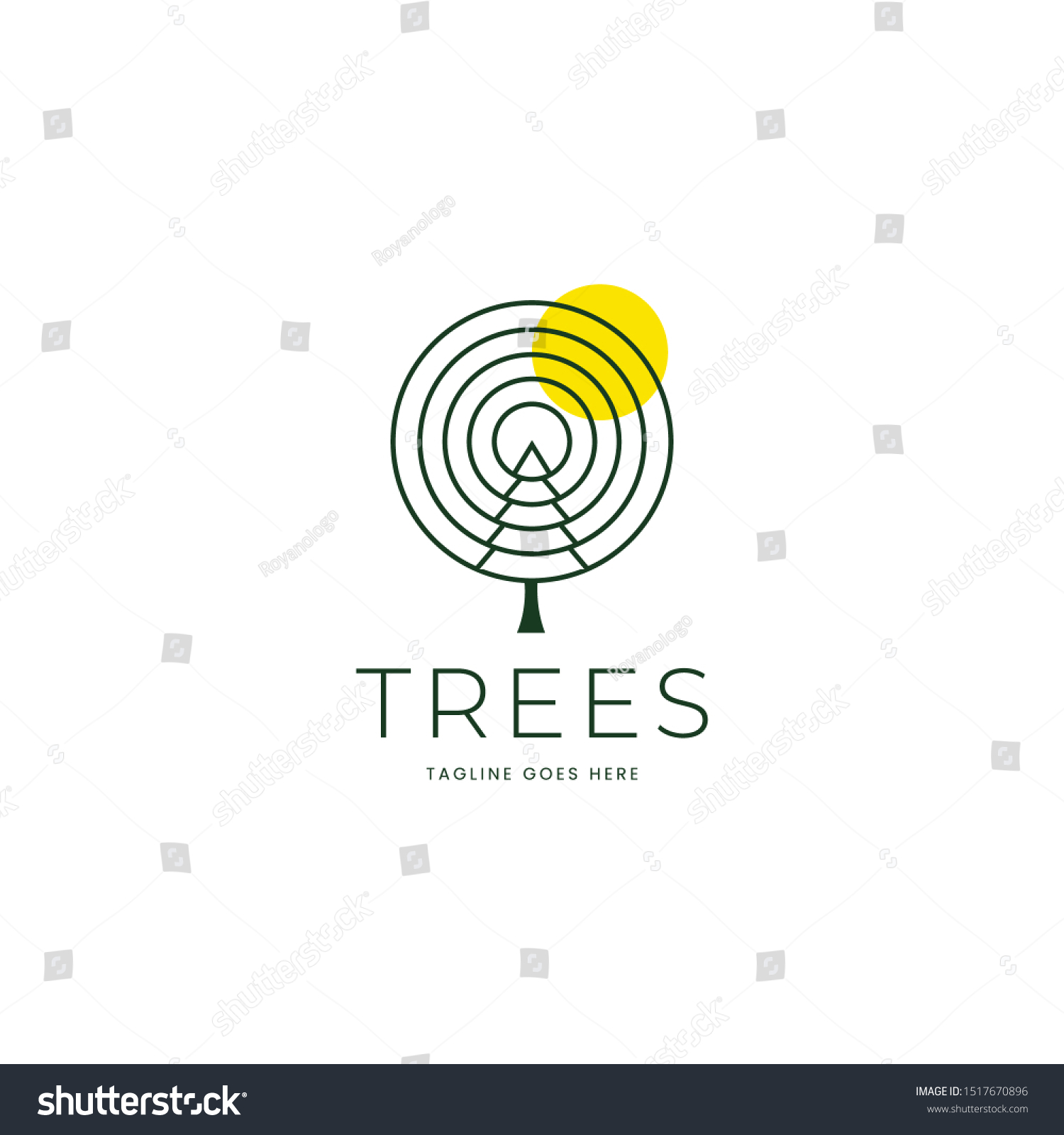 Elegant Minimalist Tree Logo Icon Vector Stock Vector (Royalty Free ...