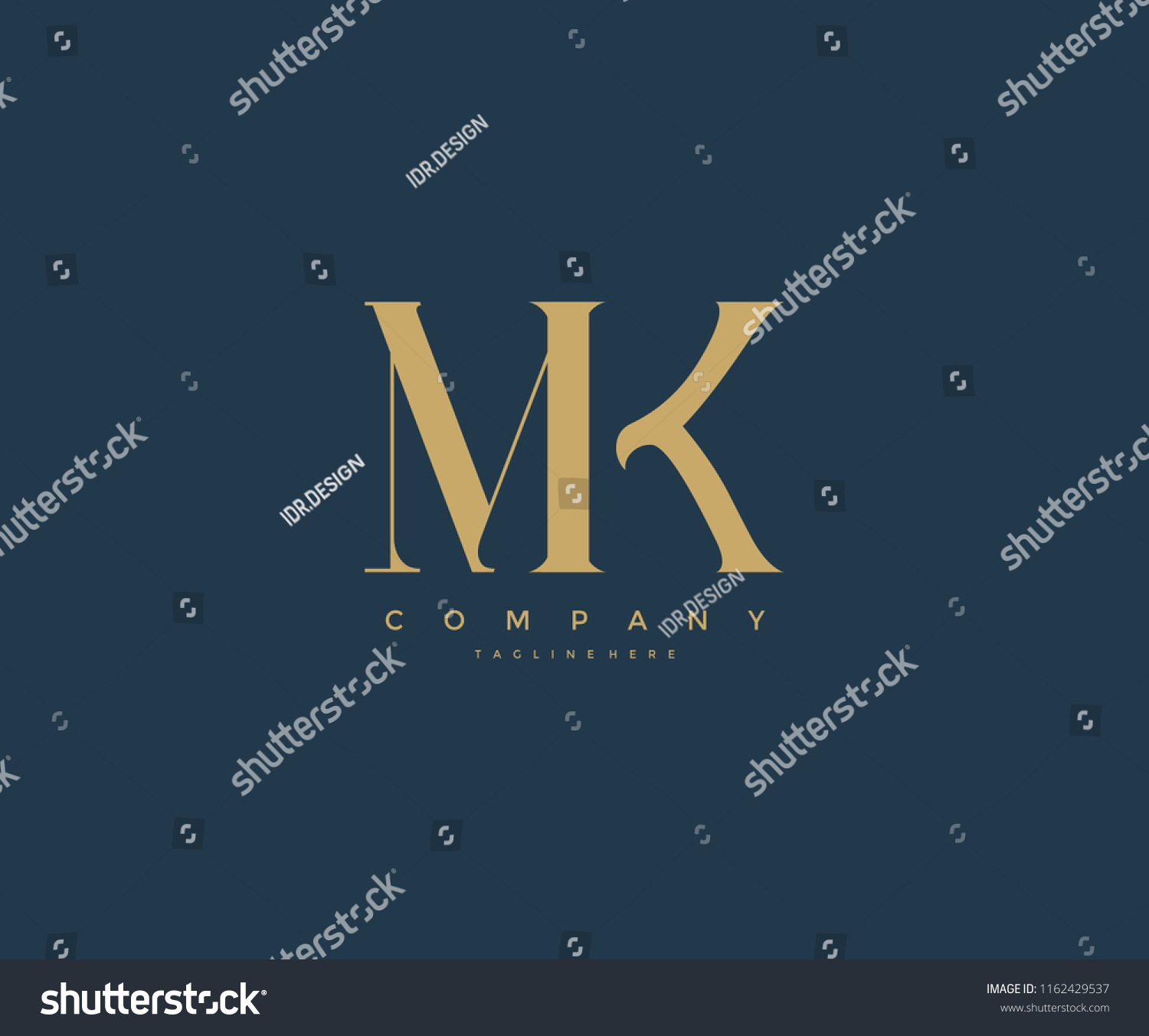 Elegant Mk Letter Linked Monogram Logo: vector de stock (libre de ...