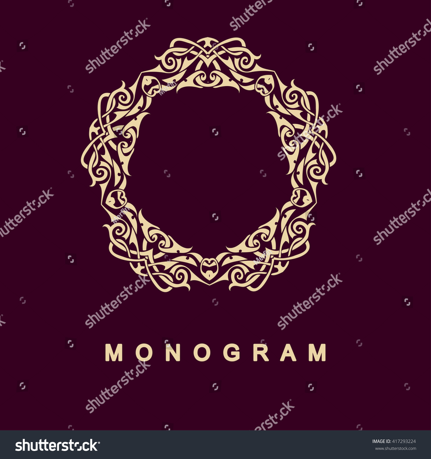 Elegant Monogram Design Vector Linear Frame Stock Vector (Royalty Free ...