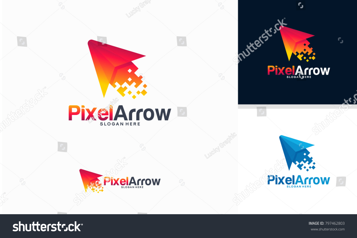 Elegant Pixel Arrow Logo Template Fast Stock Vector (Royalty Free ...