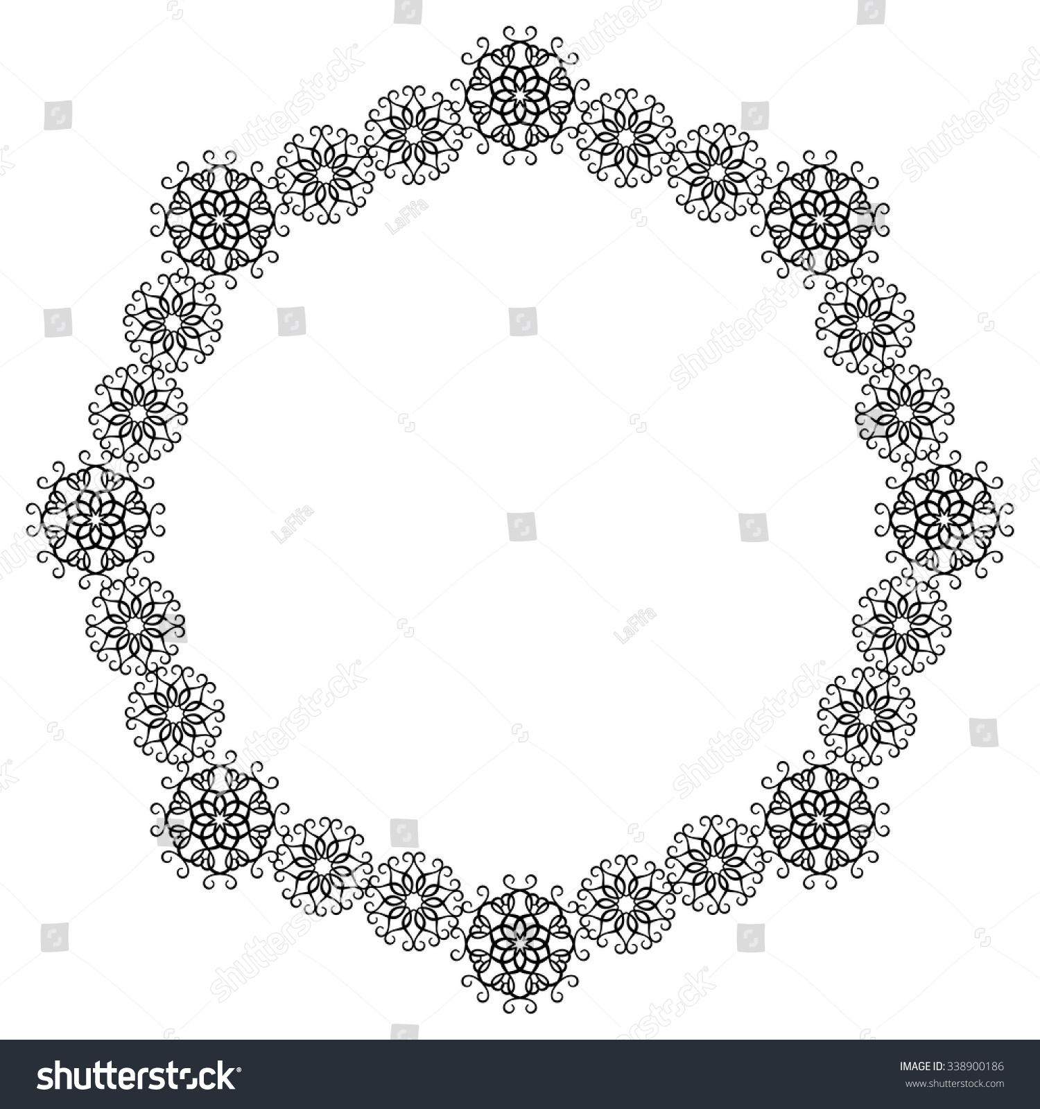 Elegant Round Silhouette Frame Stock Vector (Royalty Free) 338900186 ...