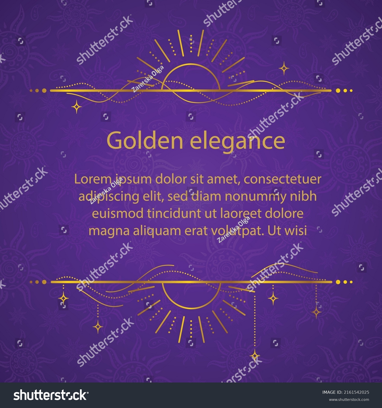 Elegant Template Golden Celestial Borders On Stock Vector (Royalty Free ...