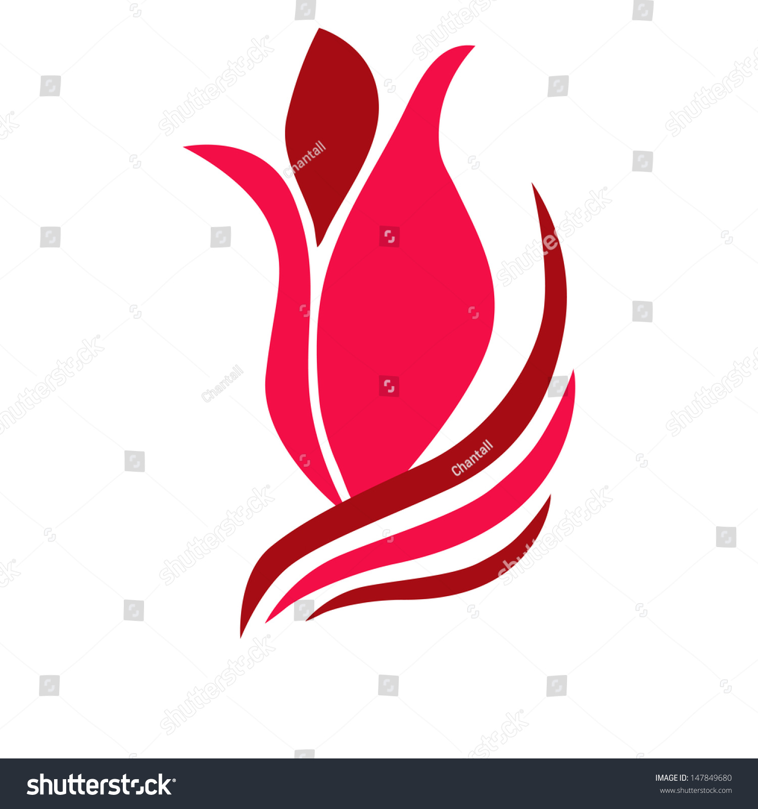 Elegant Tulip Symbol Design Element Stock Vector (Royalty Free ...