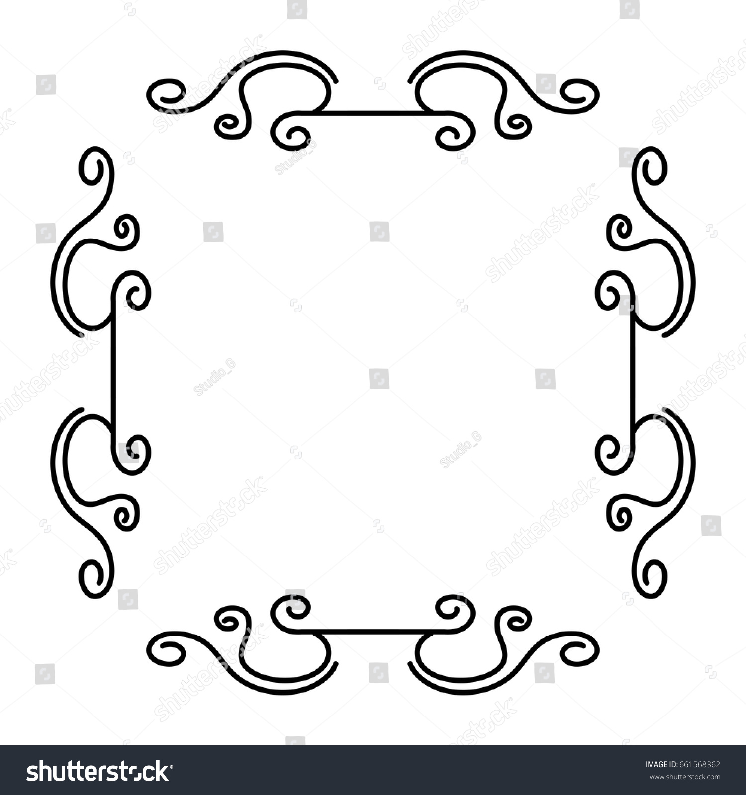 Elegant Victorian Style Frame Stock Vector (Royalty Free) 661568362