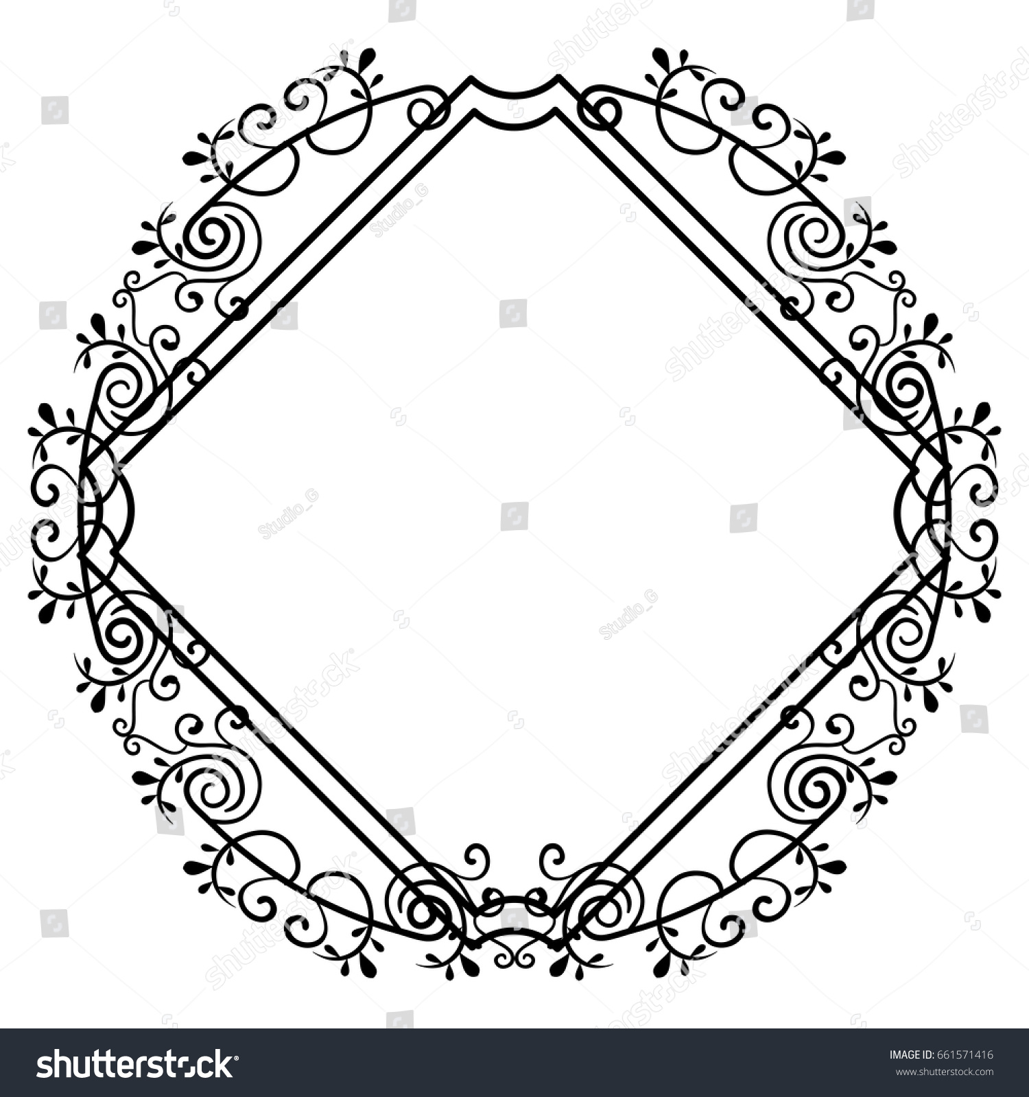 Elegant Victorian Style Frame Stock Vector (Royalty Free) 661571416