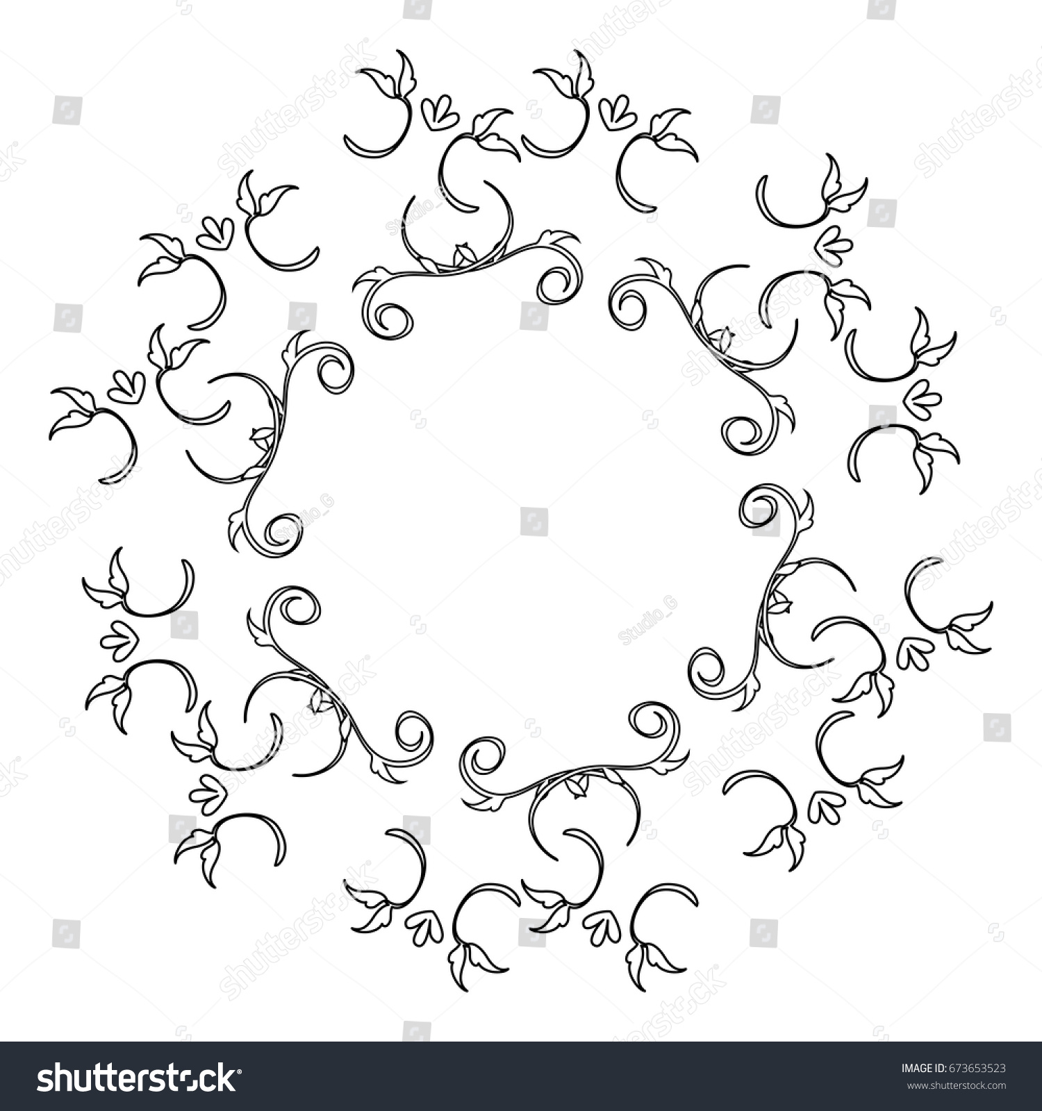 Elegant Victorian Circular Shaped Frame Stock Vector (Royalty Free ...