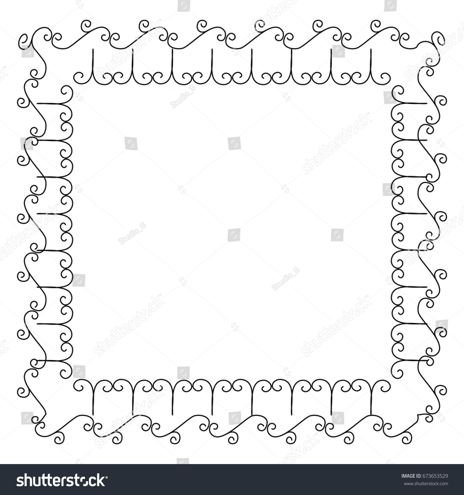 Elegant Victorian Square Shape Frame Stock Vector (Royalty Free ...