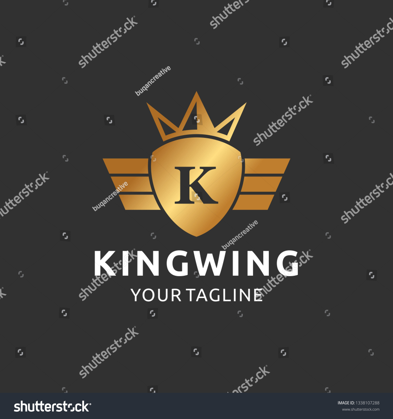 Elegant Wing King Logo Design Stock Vector (Royalty Free) 1338107288
