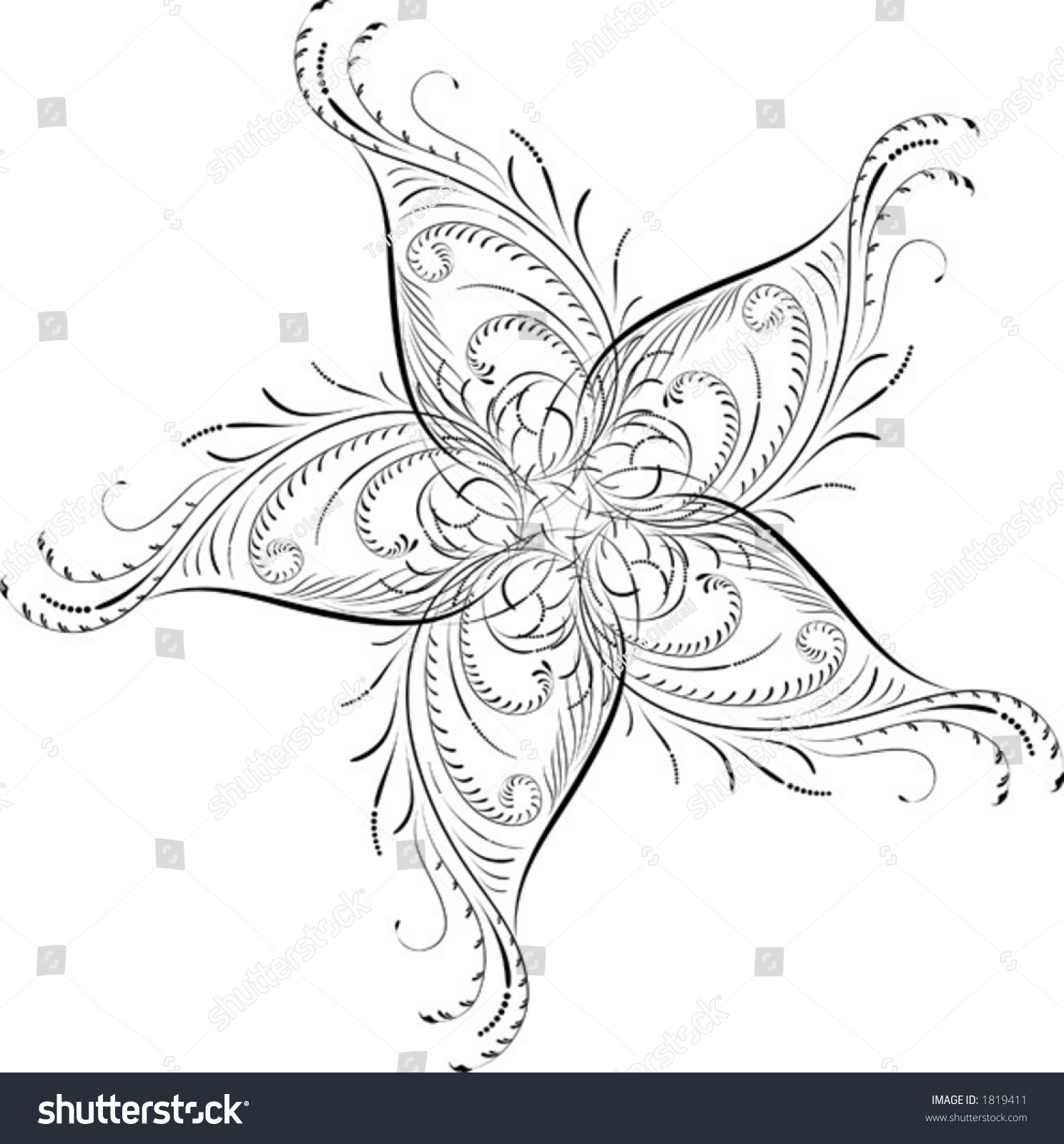 Element Design Corner Flower Vector Illustration Stock Vector (Royalty ...