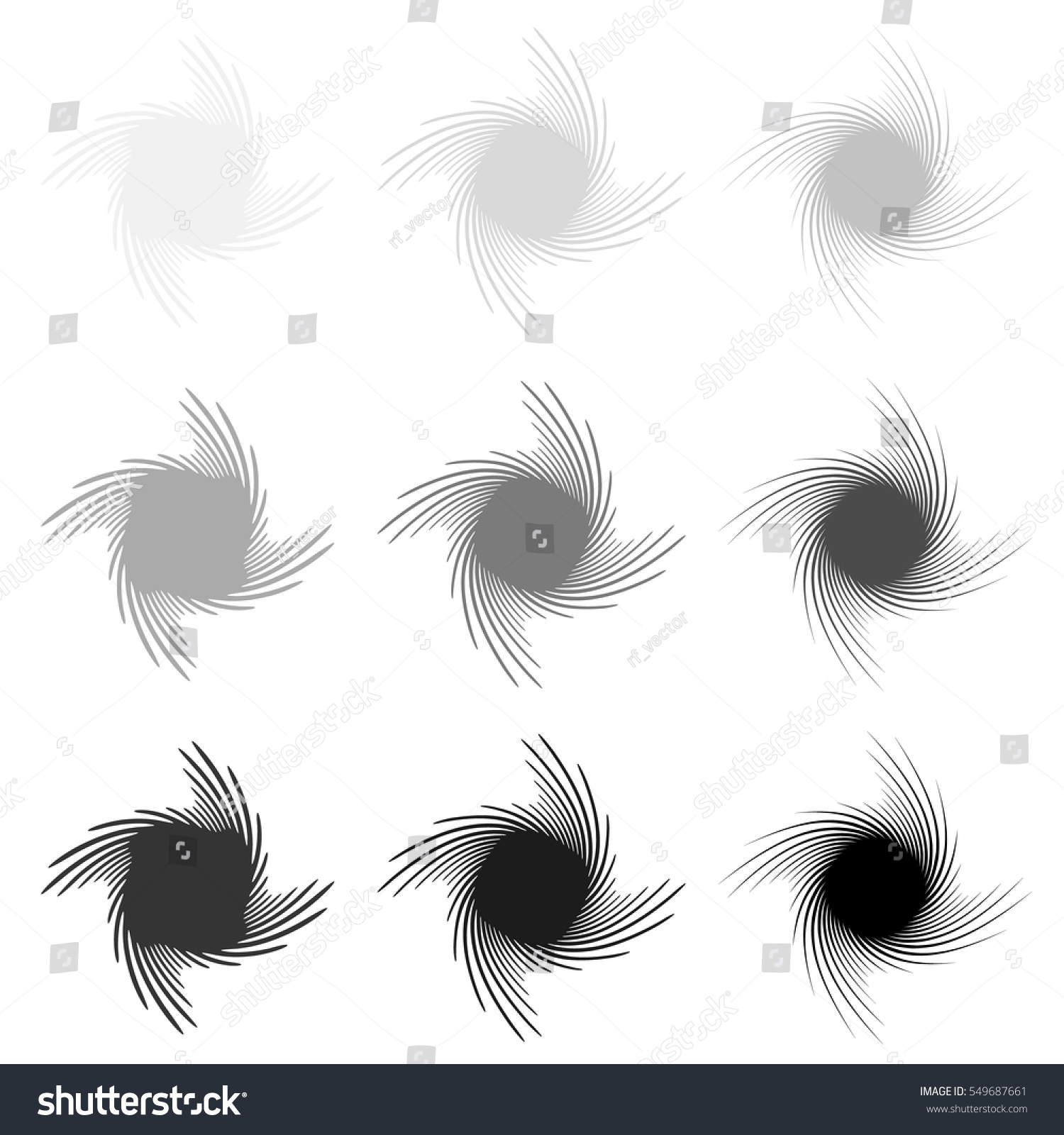 Elements Rotating Distortion Spiral Effect Abstract Stock Vector ...