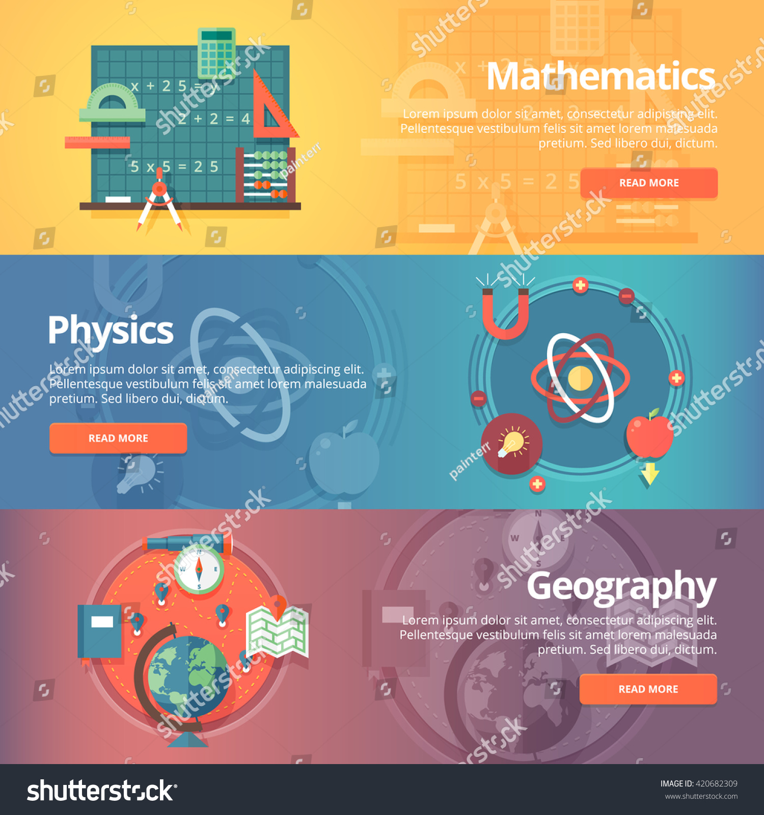 Elementary Mathematics Basic Math Physics Subject Stock Vector (Royalty ...